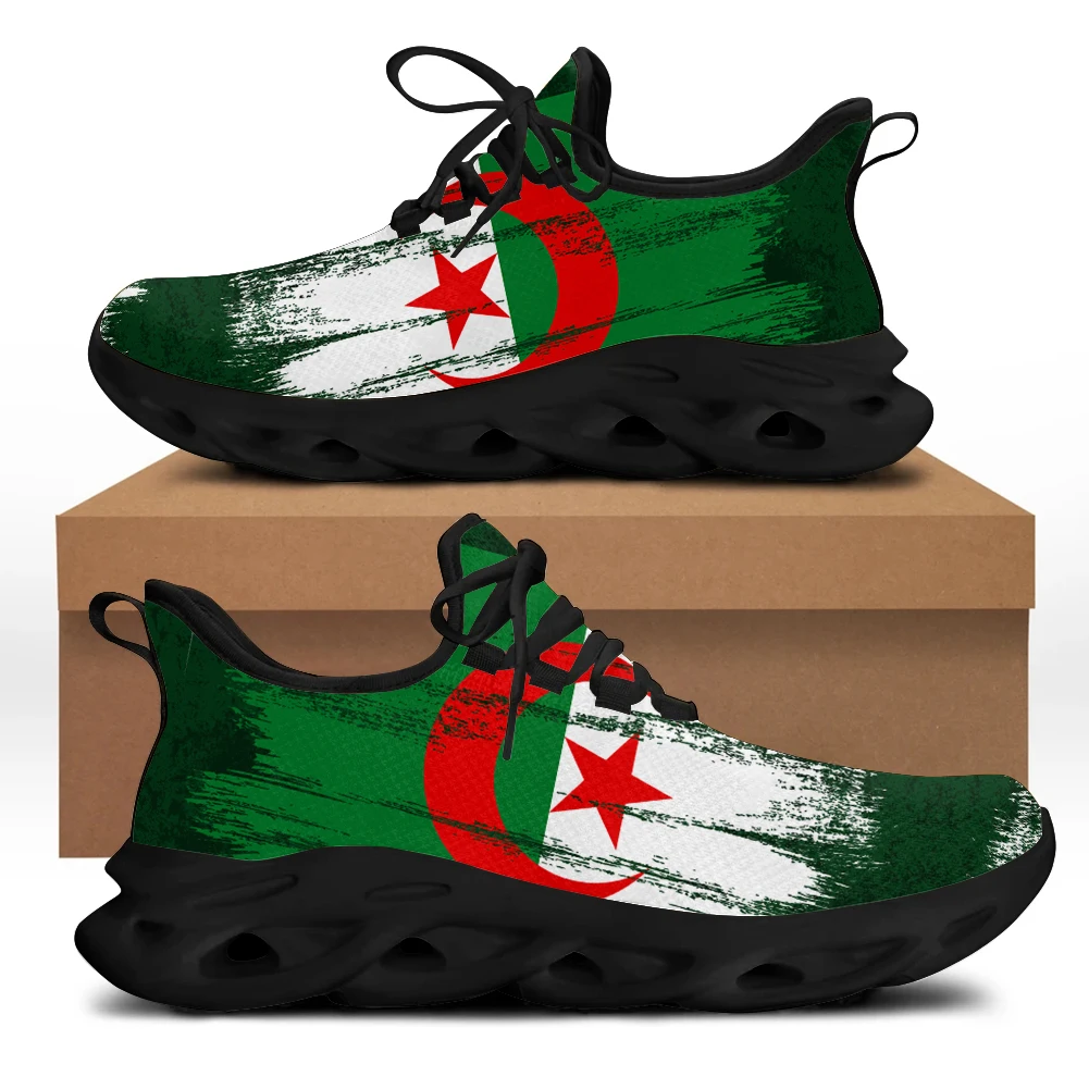 Flag of Algeria Design Flat Casual Women Shoes Lace Up Fashion Sneakers ...