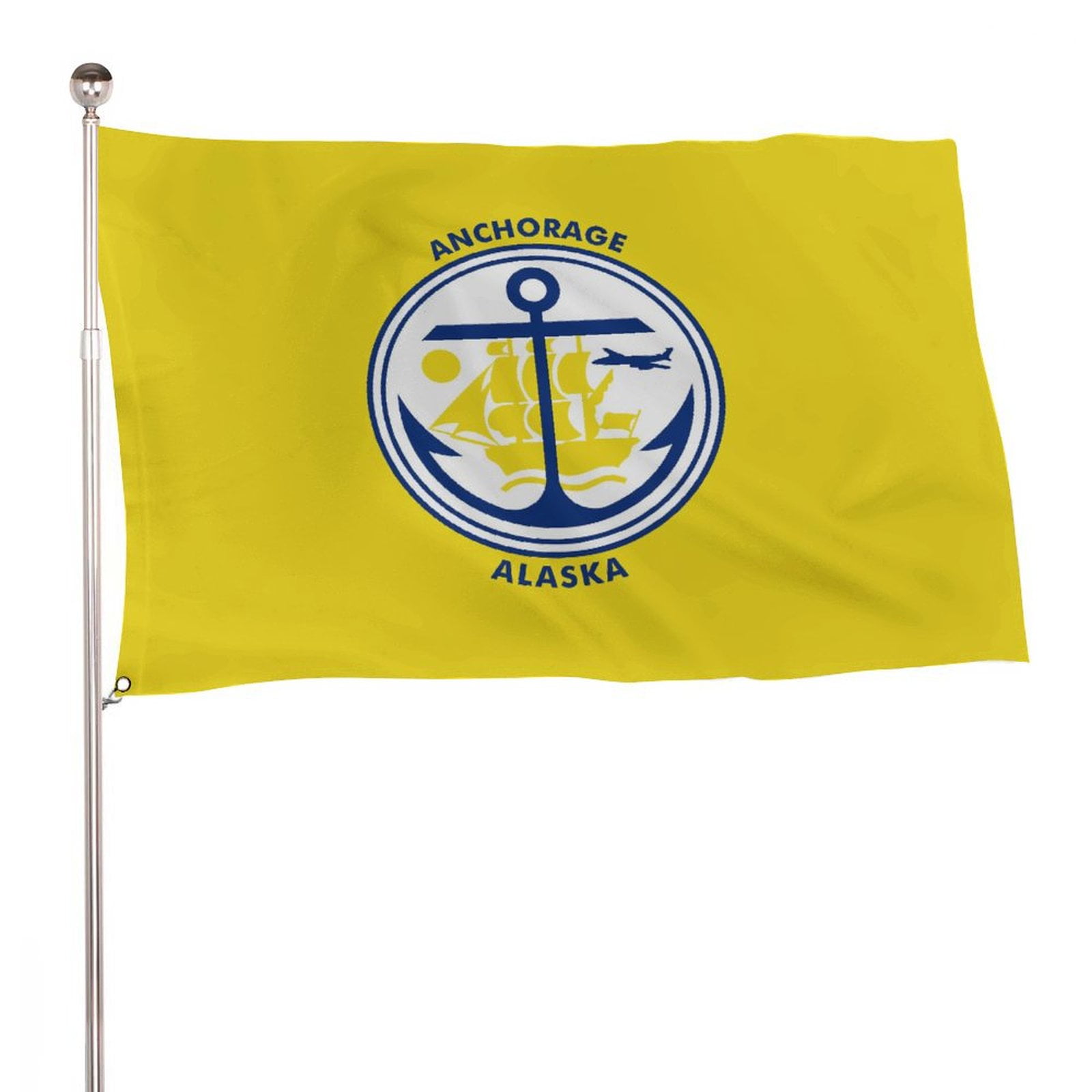 Flag of Anchorage, Alaska Flag, Heavy Duty Polyester Falgs, Single Sided Print Flags Banner With ...