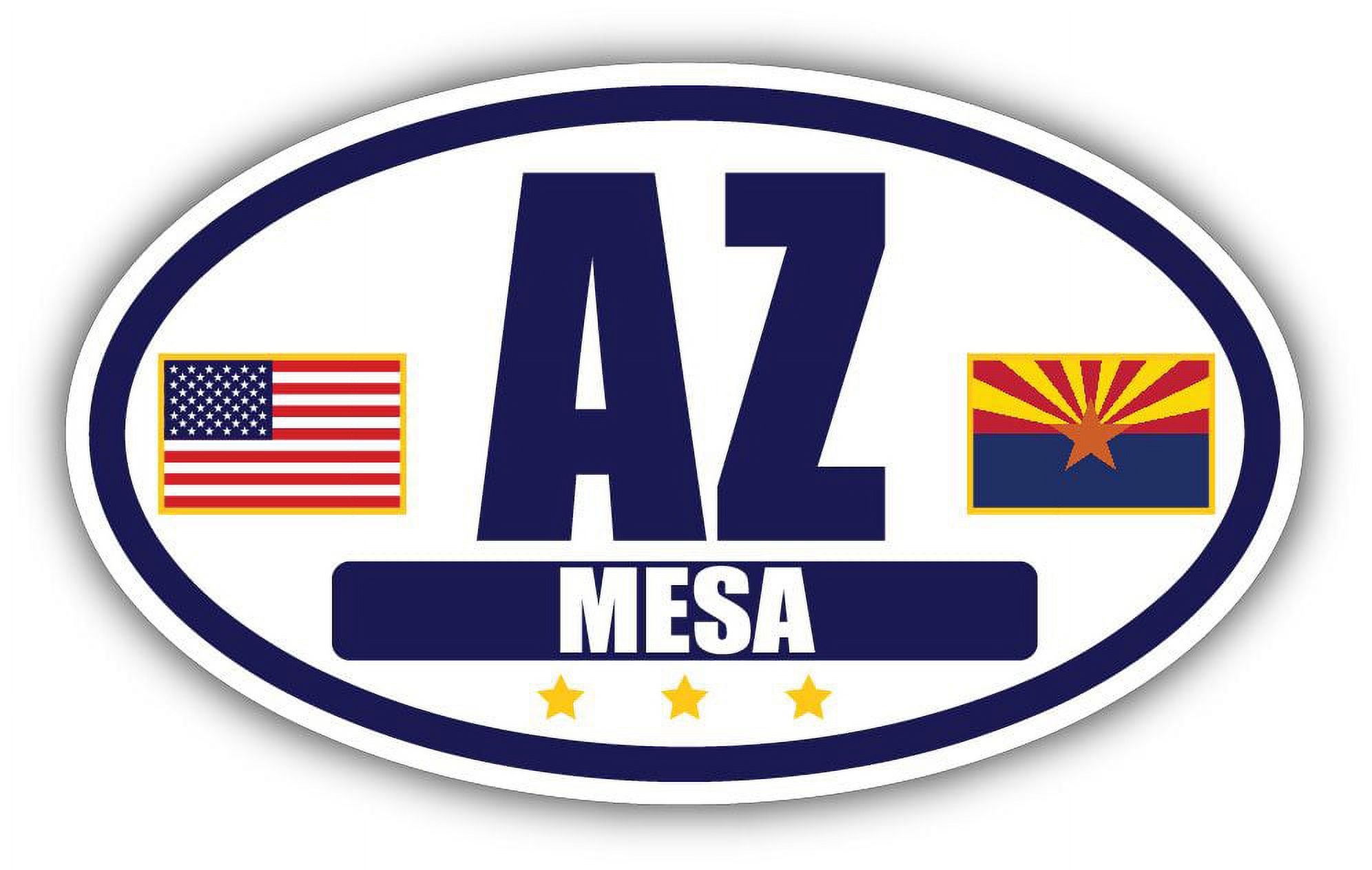 Flag of Arizona / American Flag Oval 3M Vinyl Bumper Sticker Decal ...
