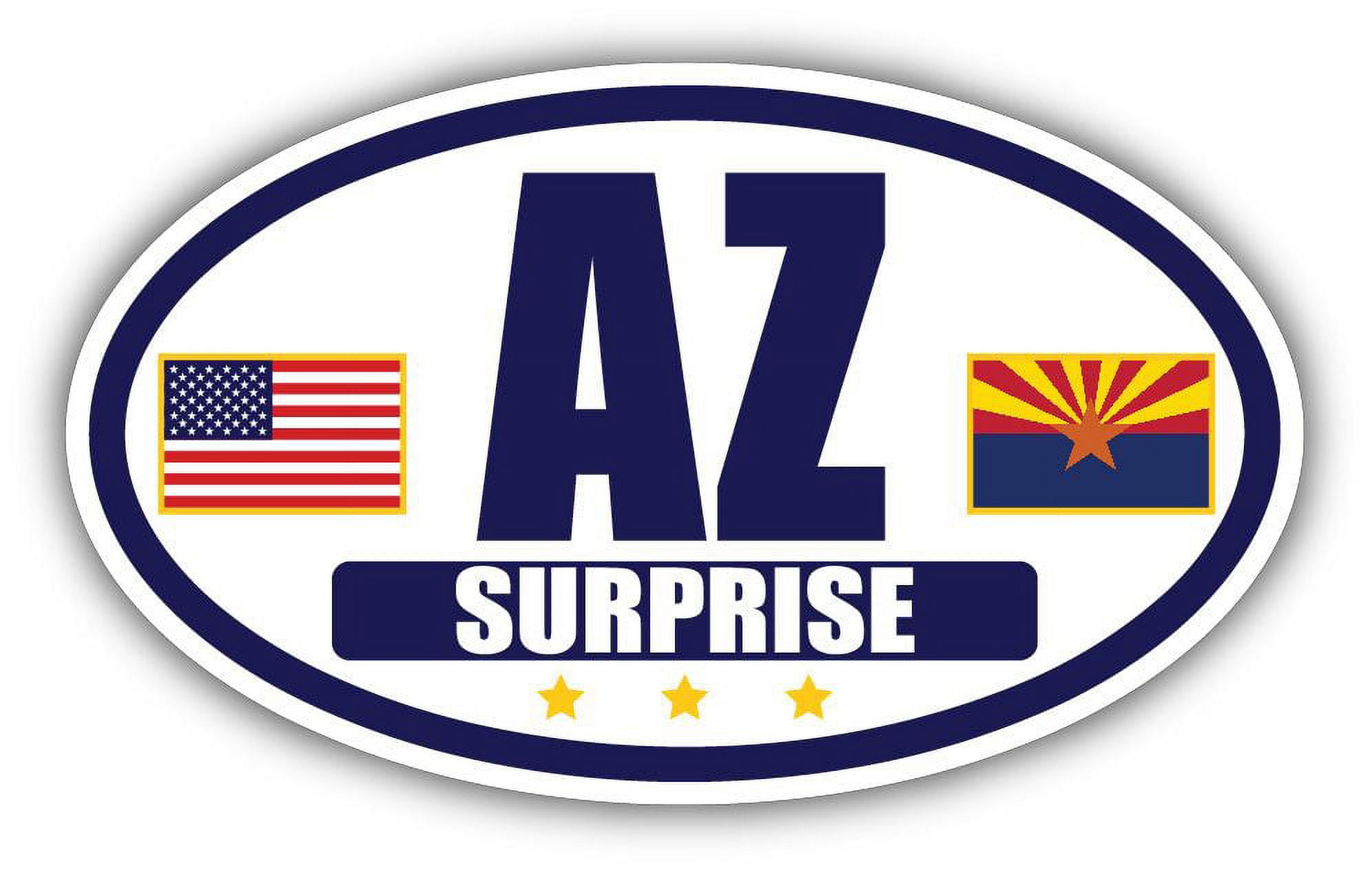 Flag of Arizona / American Flag Oval 3M Vinyl Bumper Sticker Decal ...