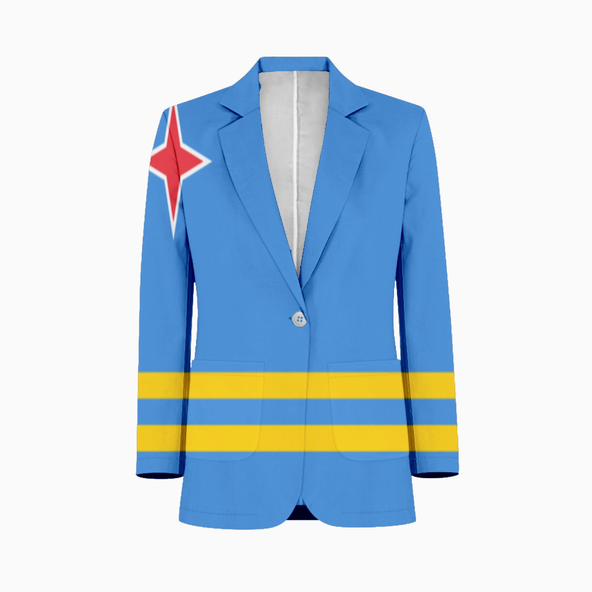 Flag of Aruba Mens Suits Shawl Collar Slim Fit Suit Mens Groom Jacket ...