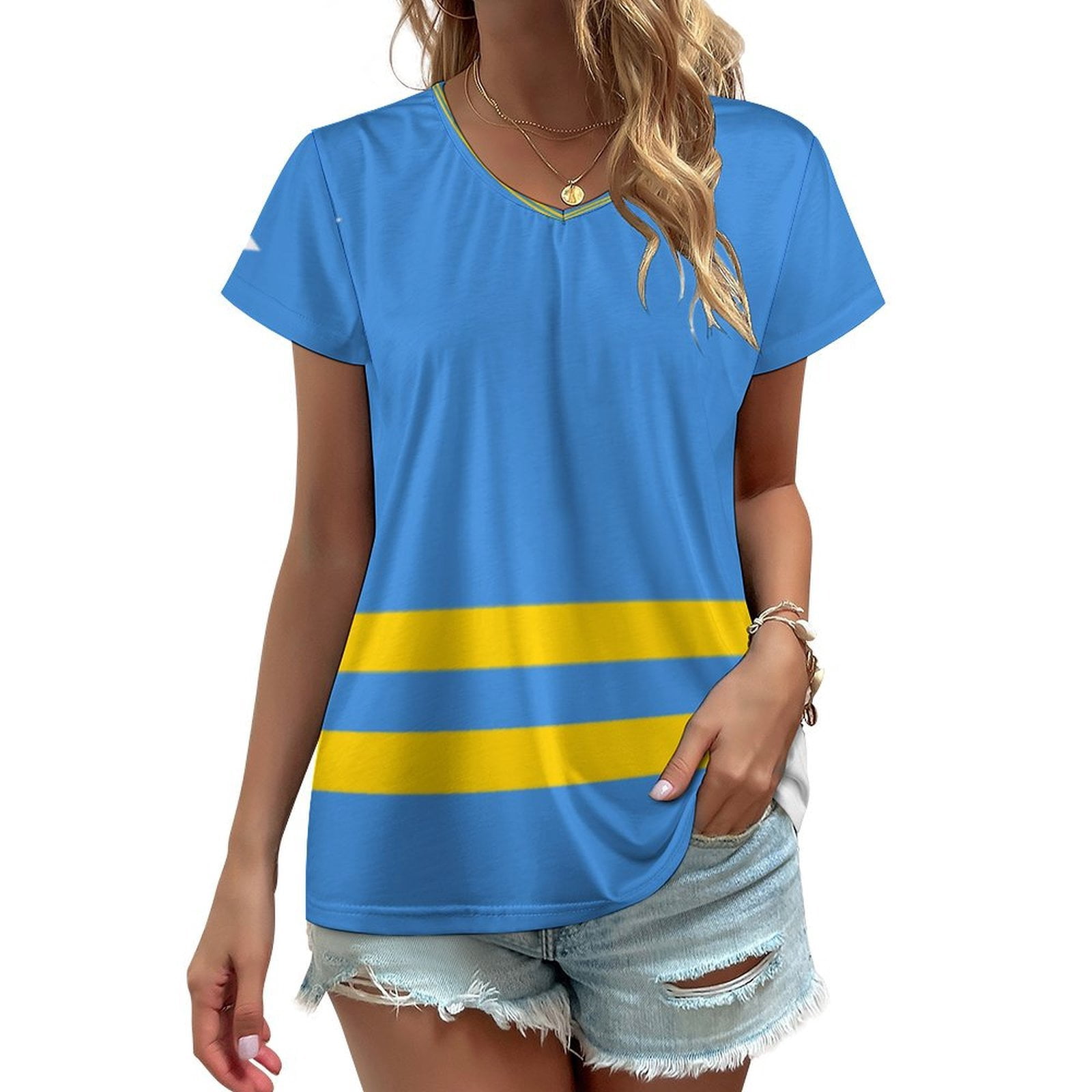 Flag of Aruba Women's Blouse Short Sleeve Women's Top T-Shirt Spring ...
