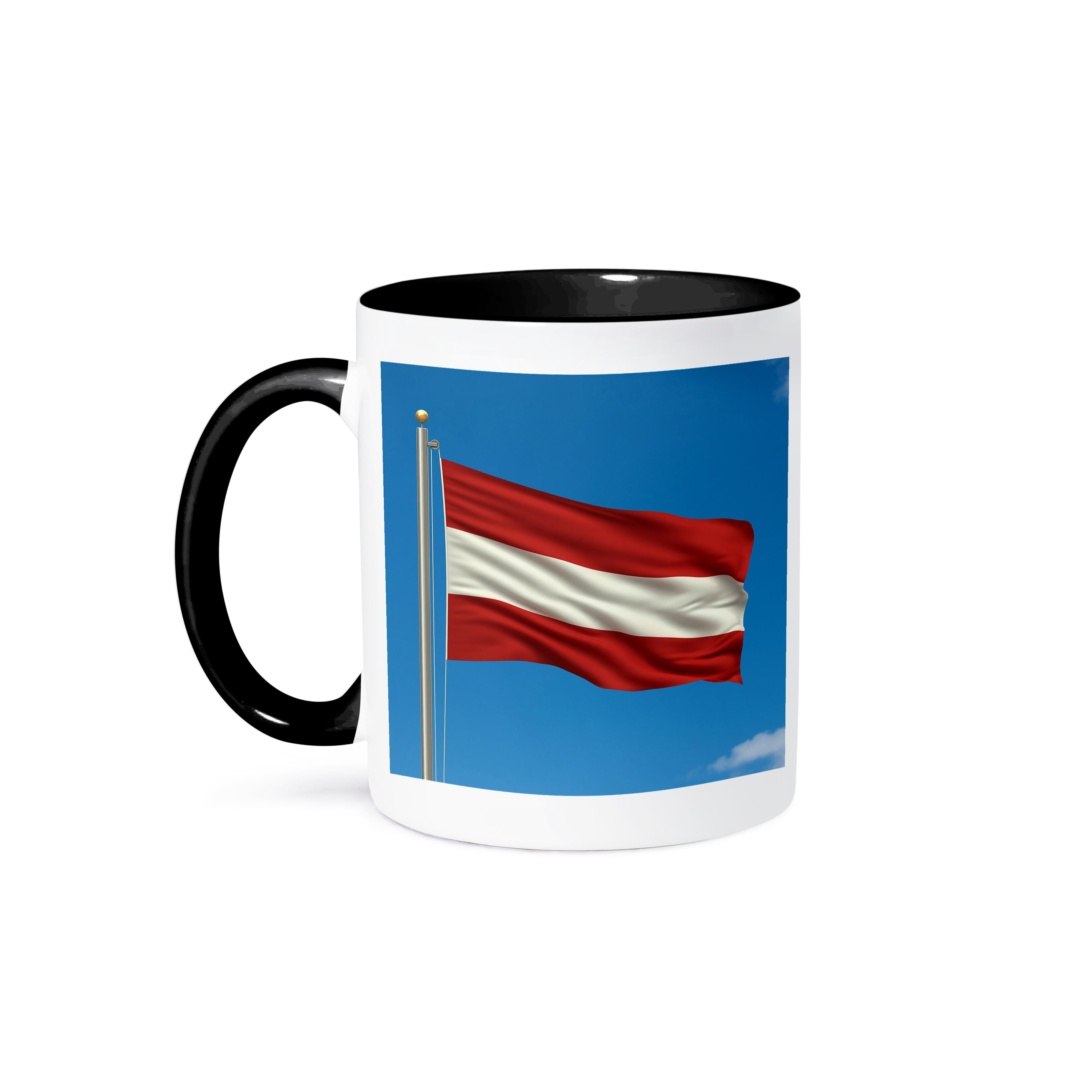 3dRose, Flag of Austria on a flag pole with blue sky Austrian, 11oz Two ...