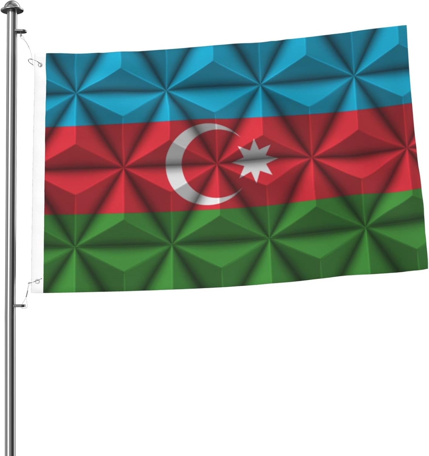 Flag of Azerbaijan With Polygon Effect Flag 2x3 Ft Double-Sided Durable ...