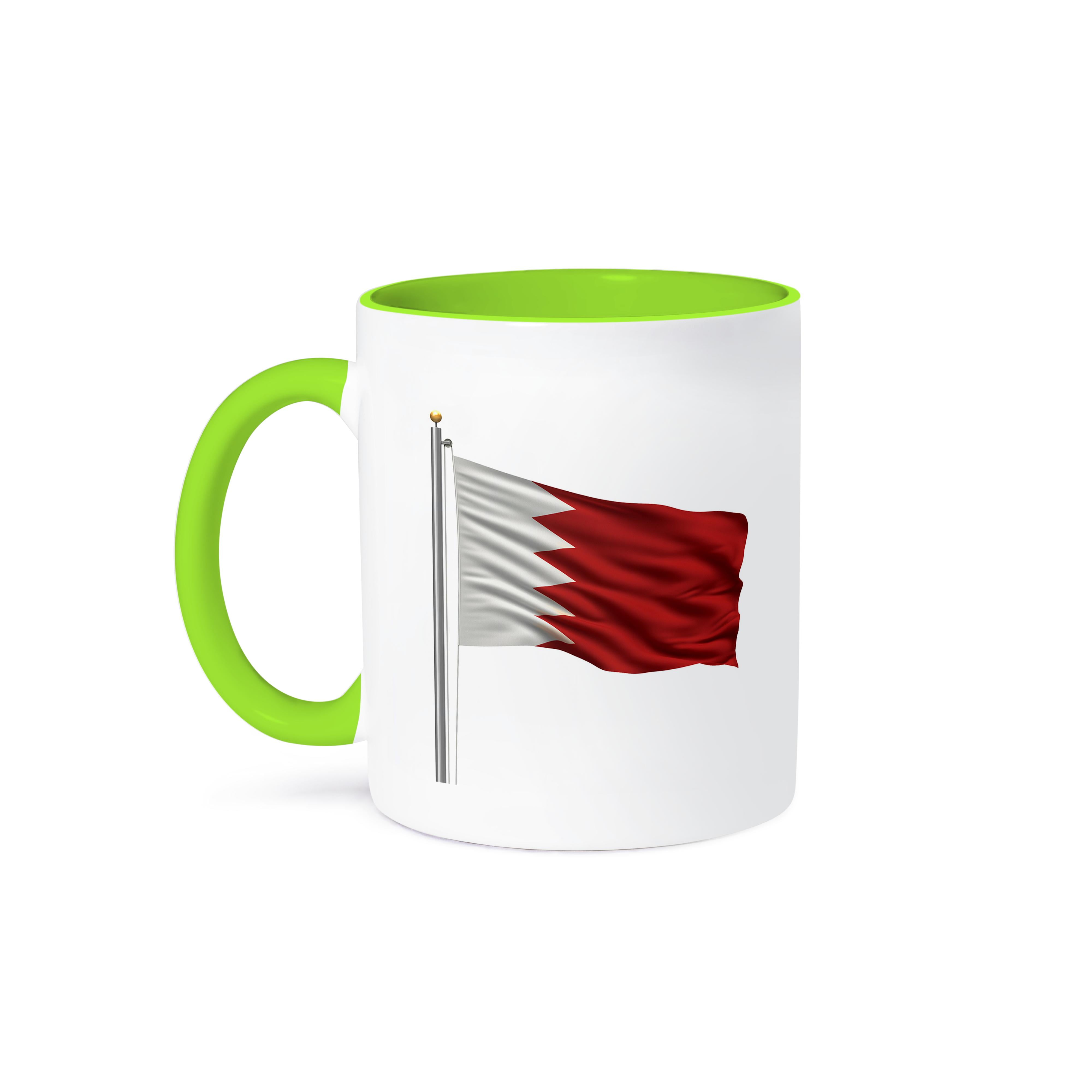 3dRose, Flag of Bahrain on a flag pole over white Bahraini, 15oz Two ...