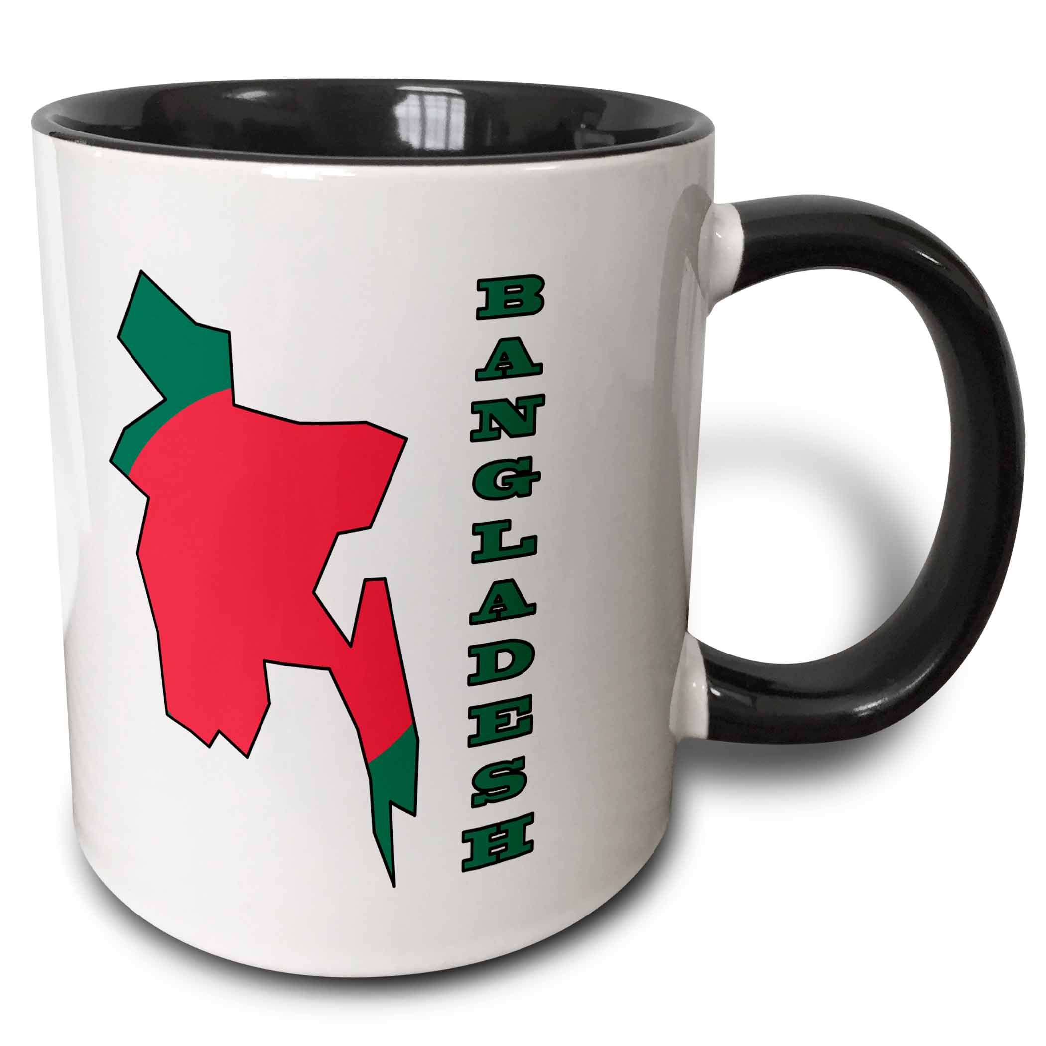 Flag of Bangladesh in the outline map and name of the country ...