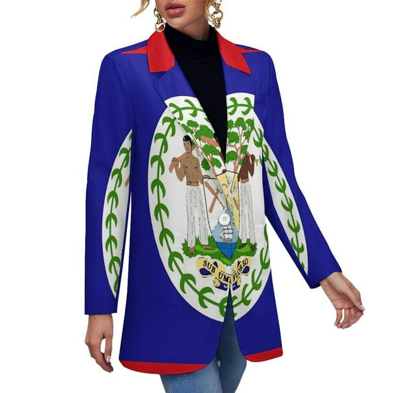 Flag of Belize Woman Casual Loose Suits Summer Jacket Woman Oversize ...