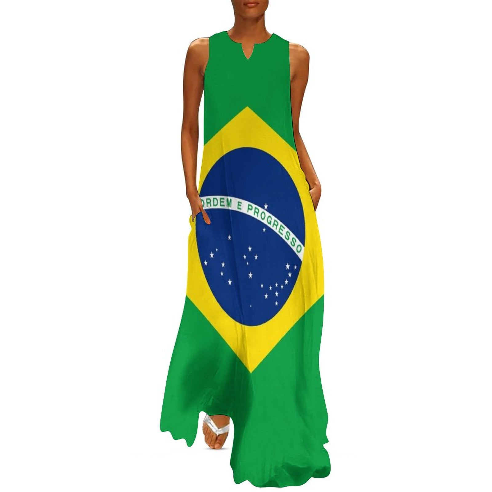 Flag of Brazil Long Dress women dress summer women's suit evening ...