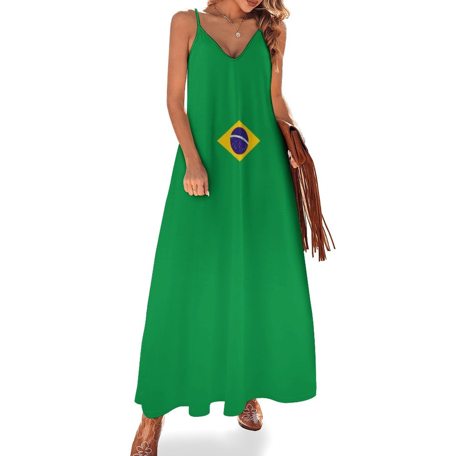Flag of Brazil Sleeveless Dress women party dresses luxury woman party ...
