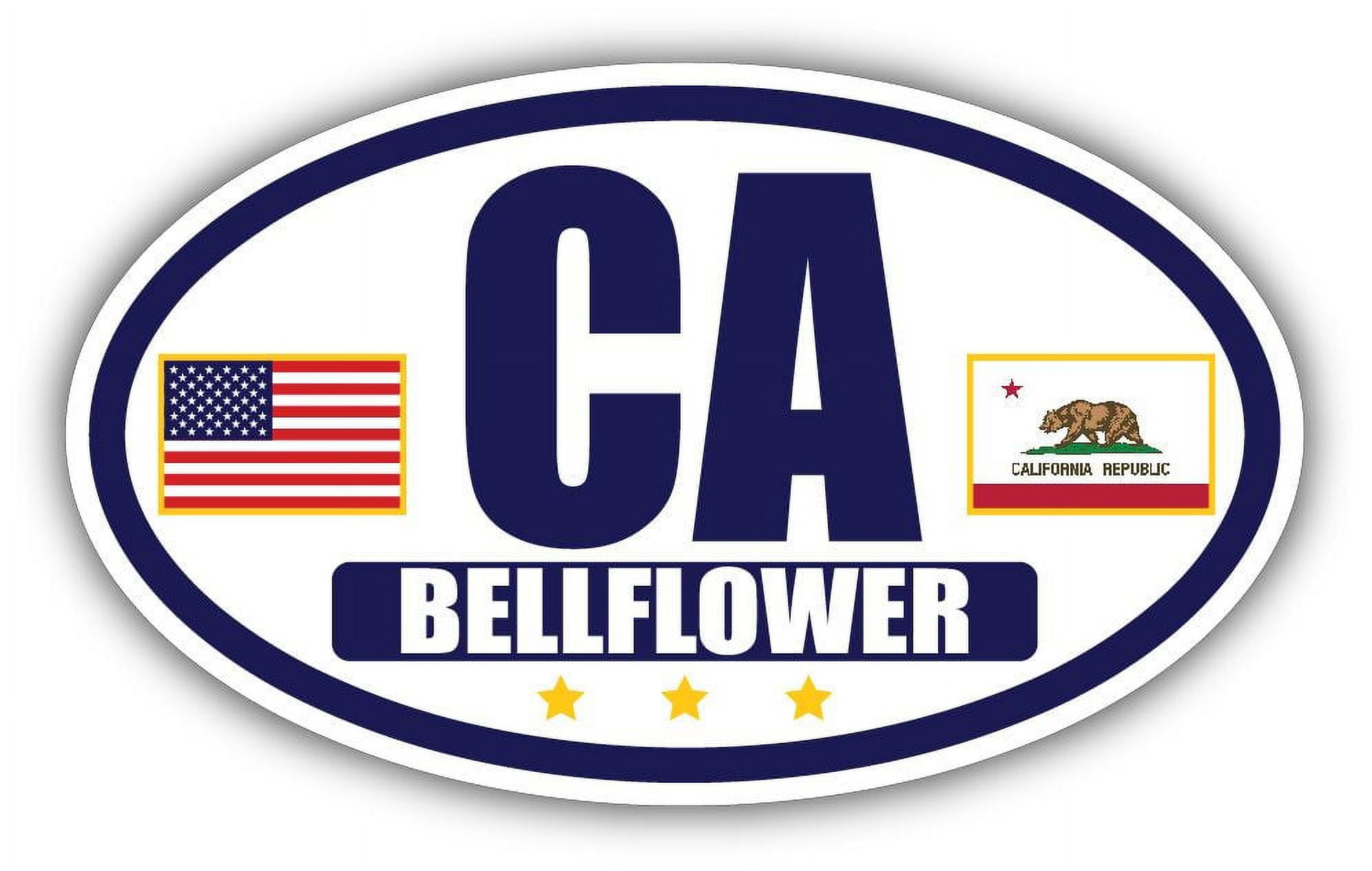 Flag of California / American Flag Oval 3M Vinyl Bumper Sticker Decal ...