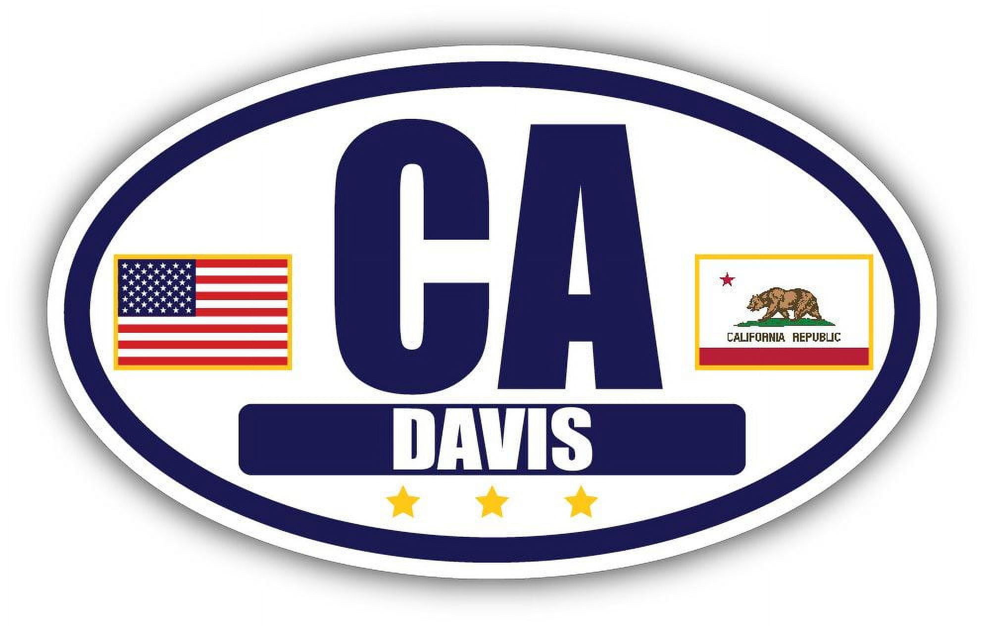 Flag of California / American Flag Oval 3M Vinyl Bumper Sticker Decal ...