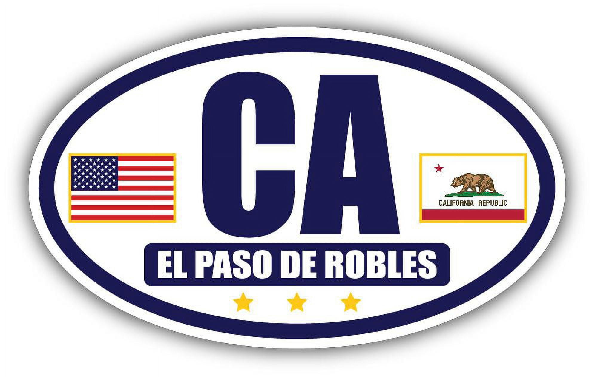 Flag of California / American Flag Oval 3M Vinyl Bumper Sticker Decal ...