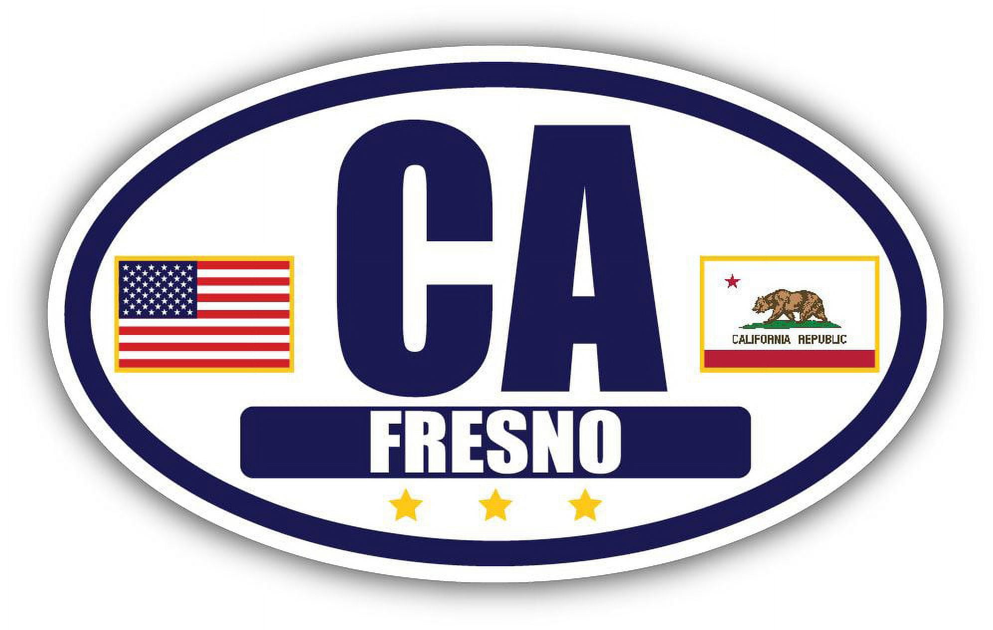 Flag of California / American Flag Oval 3M Vinyl Bumper Sticker Decal ...