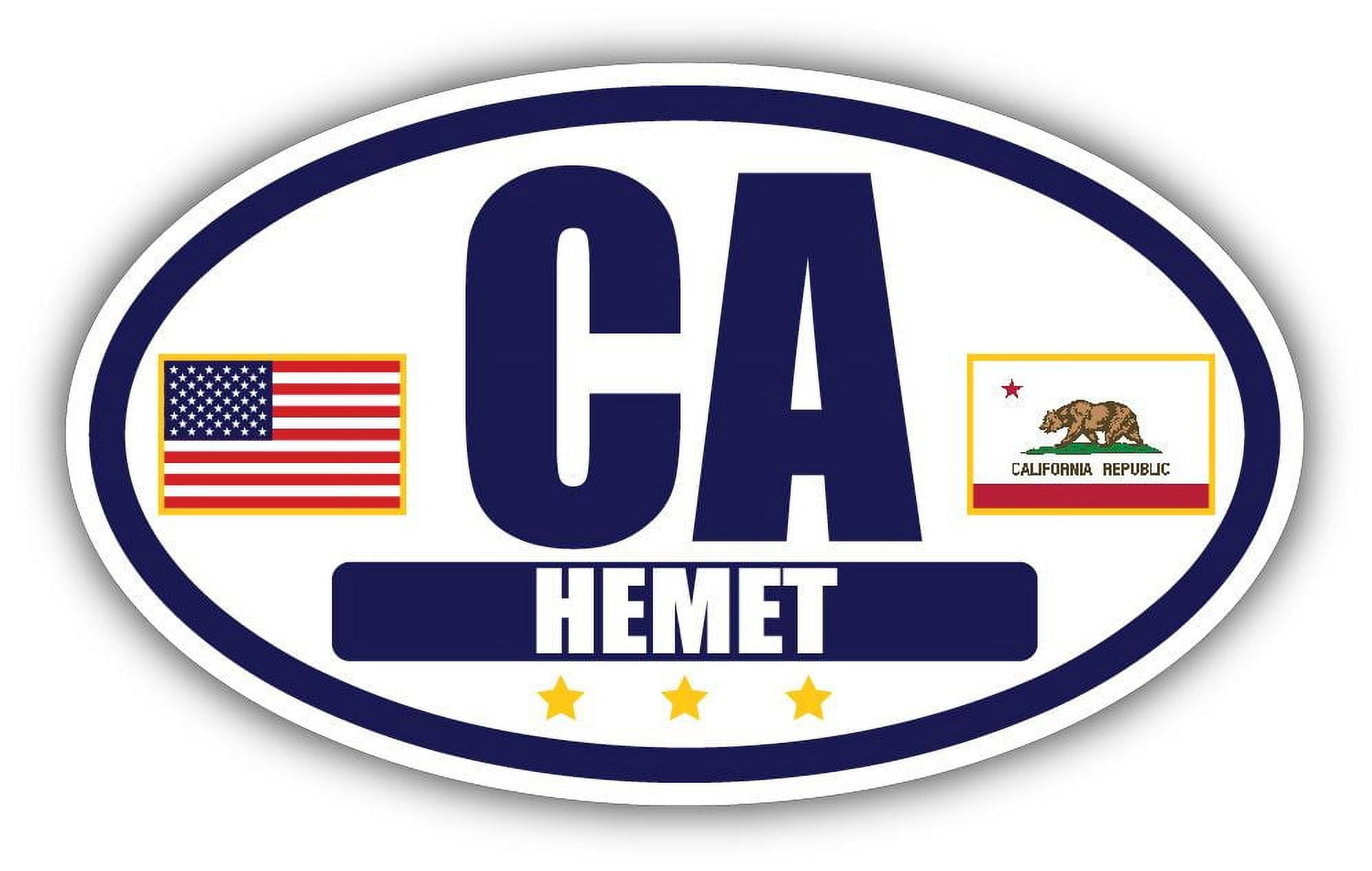 Flag of California / American Flag Oval 3M Vinyl Bumper Sticker Decal ...