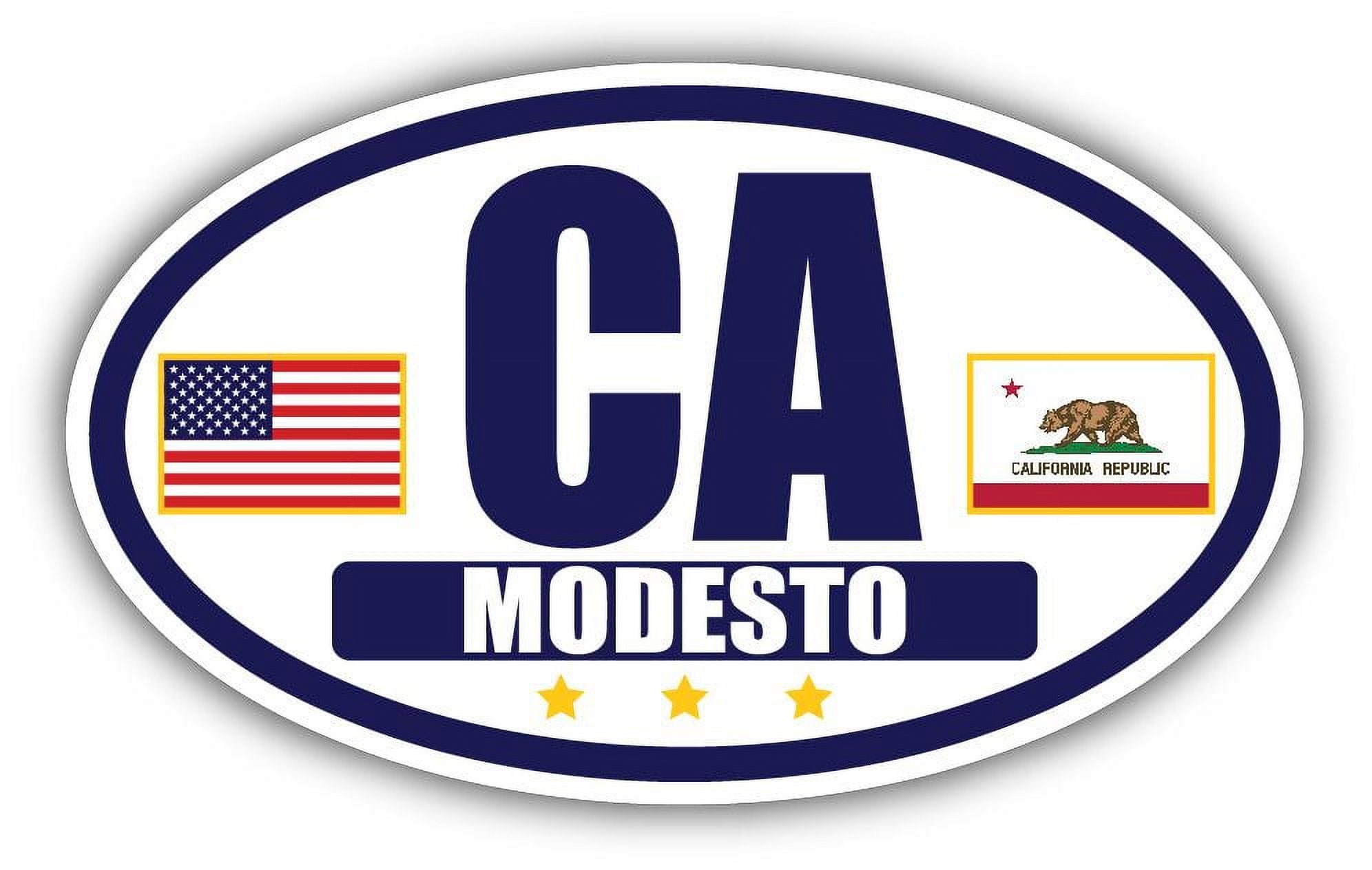 Flag of California / American Flag Oval 3M Vinyl Bumper Sticker Decal ...