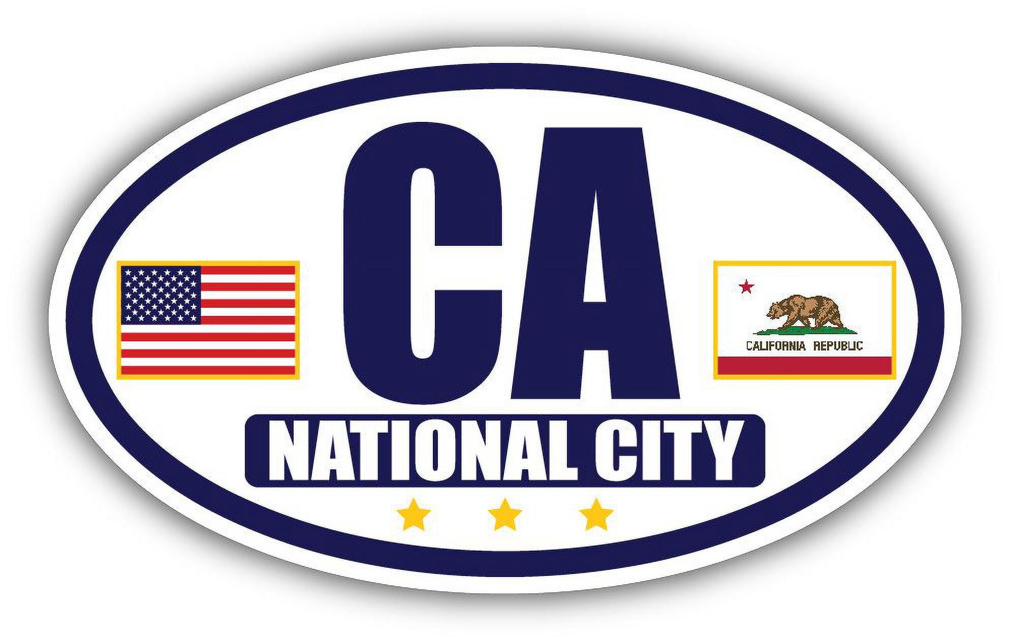 Flag of California / American Flag Oval 3M Vinyl Bumper Sticker Decal ...