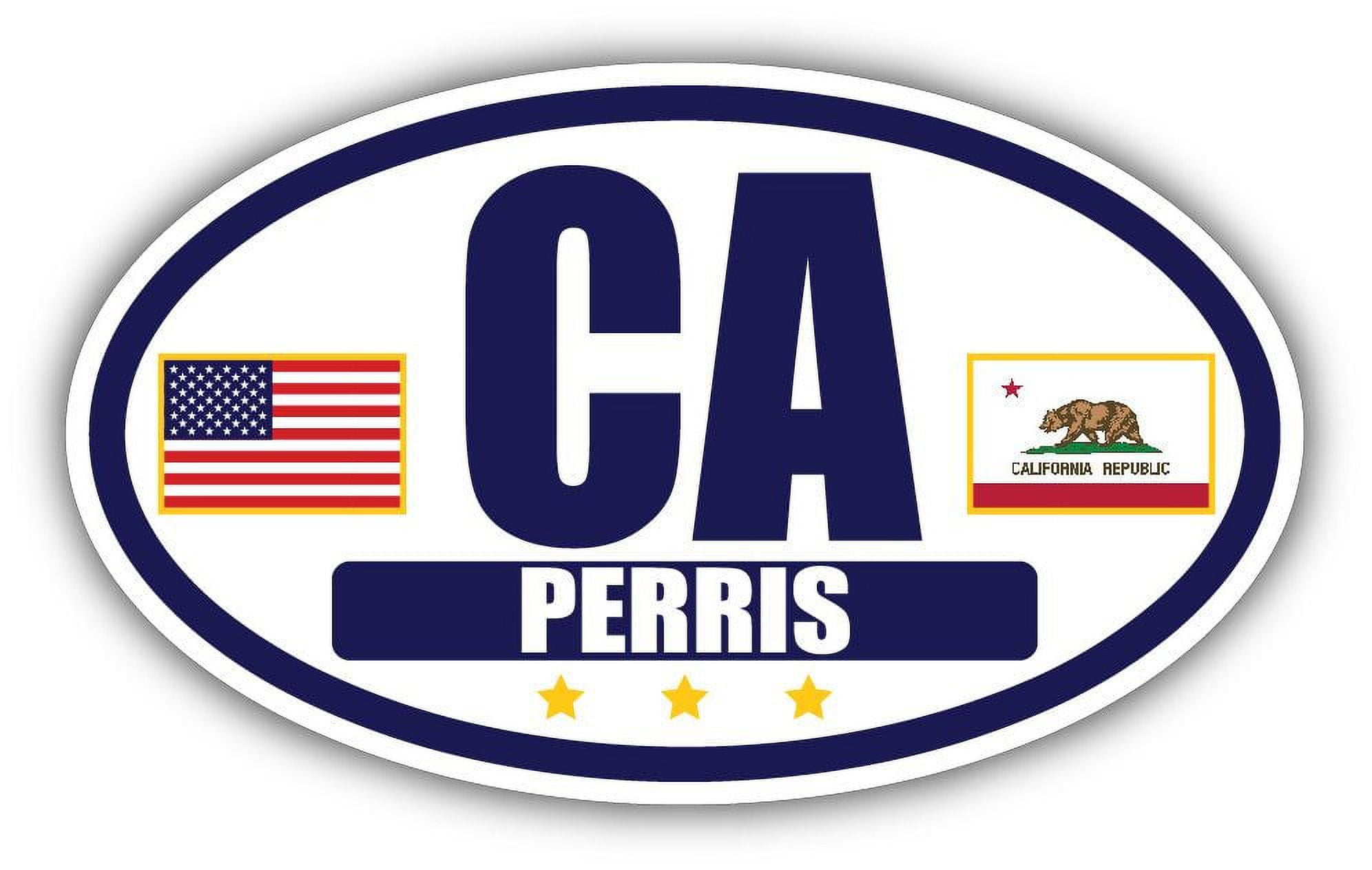 Flag of California / American Flag Oval 3M Vinyl Bumper Sticker Decal ...