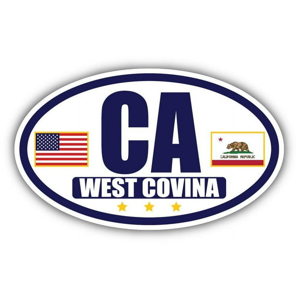 Flag of California / American Flag Oval 3M Vinyl Bumper Sticker Decal ...