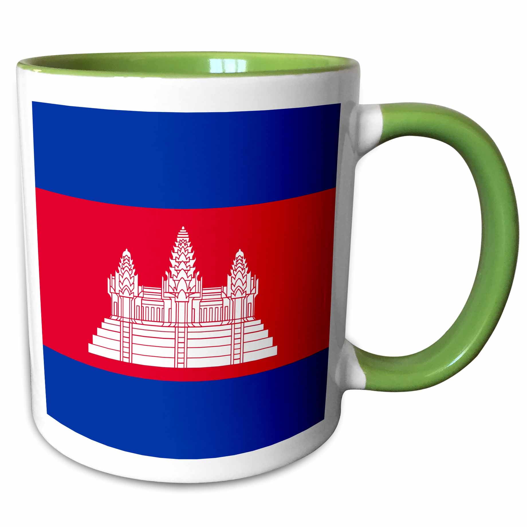 Flag of Cambodia - Cambodian red blue with white Angkor Wat temple ...