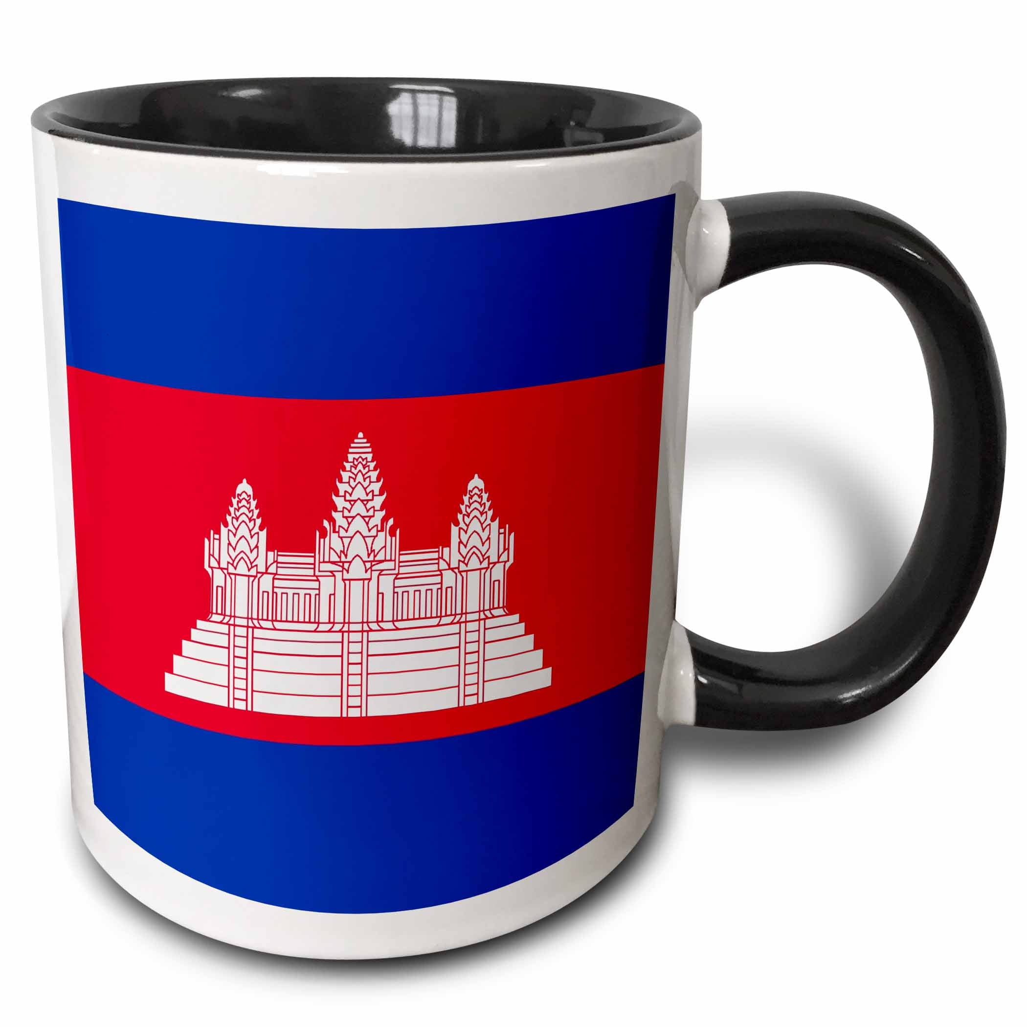 Flag of Cambodia - Cambodian red blue with white Angkor Wat temple ...