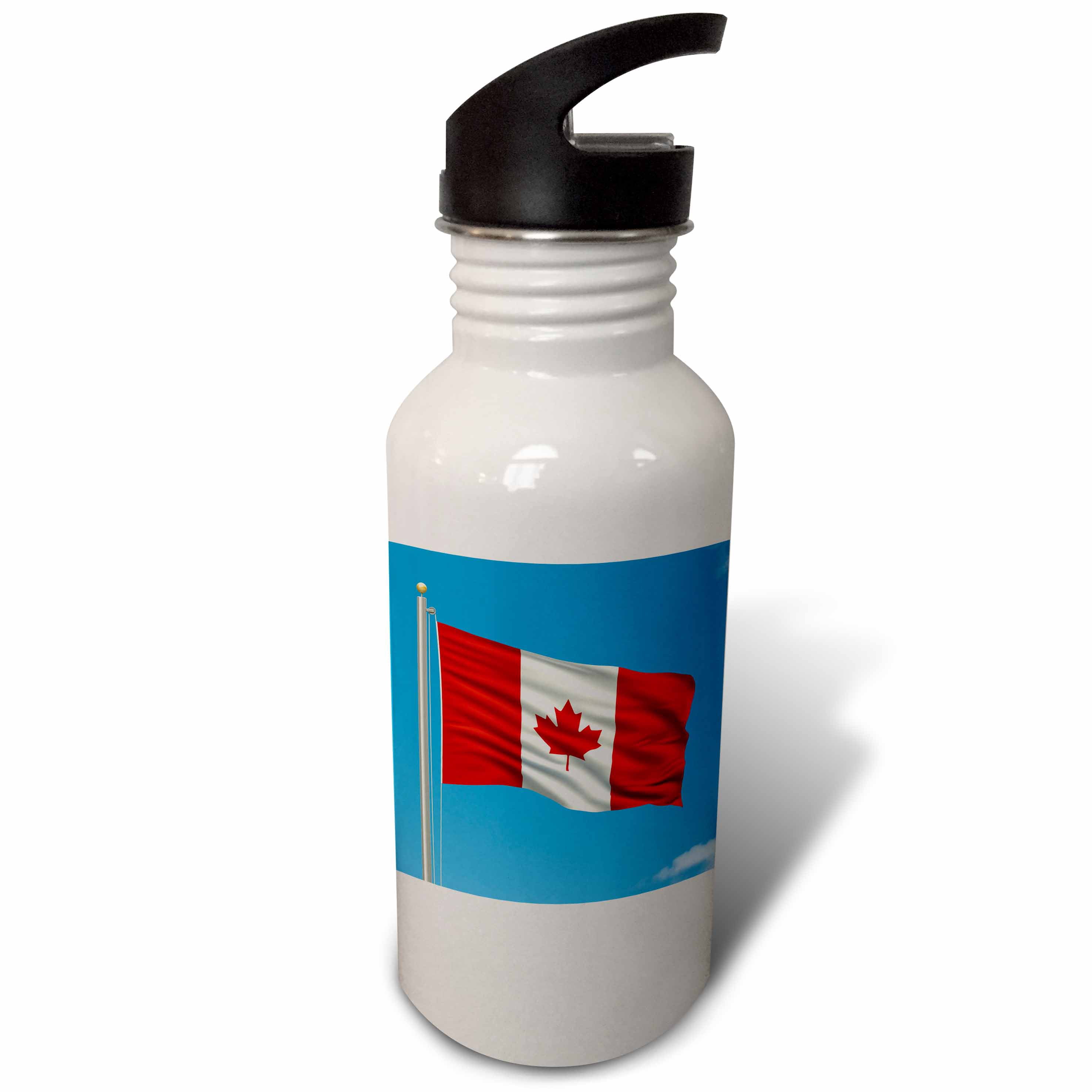 Flag of Canada on a flag pole with blue sky Canadian 21 oz Sports Water ...
