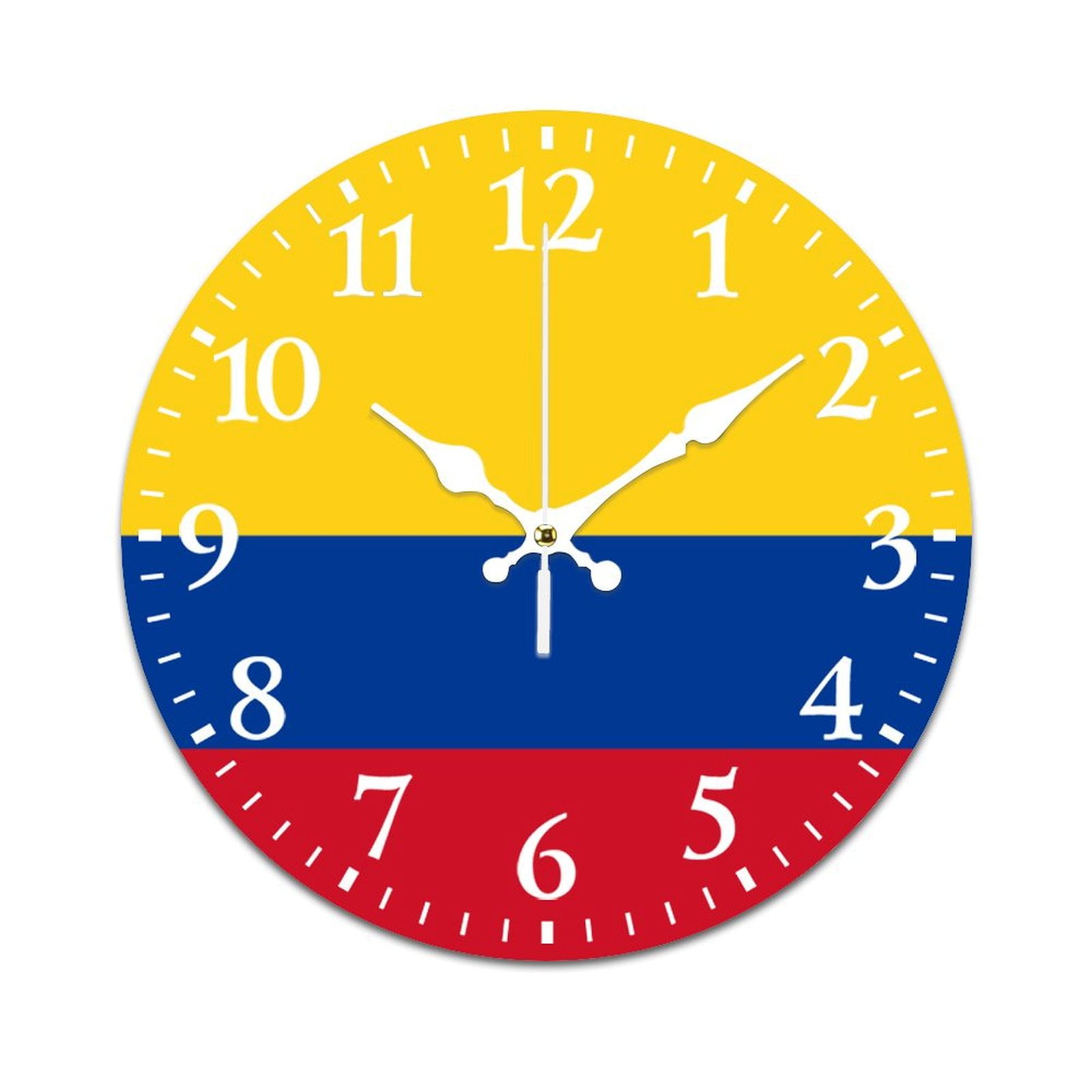 Flag of Colombia Wall Clock Modern Design Clocks Wall Hanging Home Office School Clocks Round ...