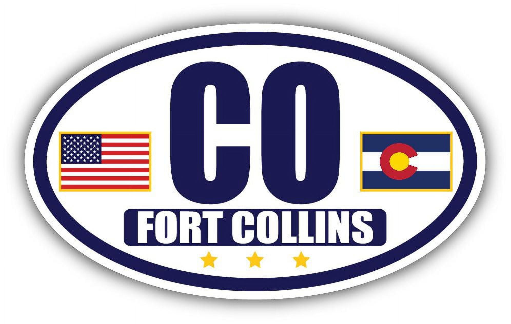Flag of Colorado / American Flag Oval 3M Vinyl Bumper Sticker Decal ...