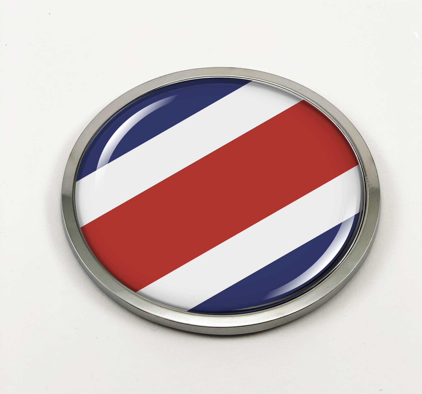 Flag of Costa Rica | 3D Domed CAR Emblem Badge Sticker Chrome Plastic ...