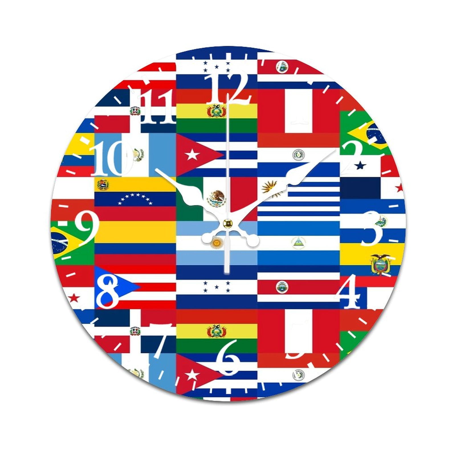Flag of Countries Around The World Wall Clock Modern Design Clocks Wall ...