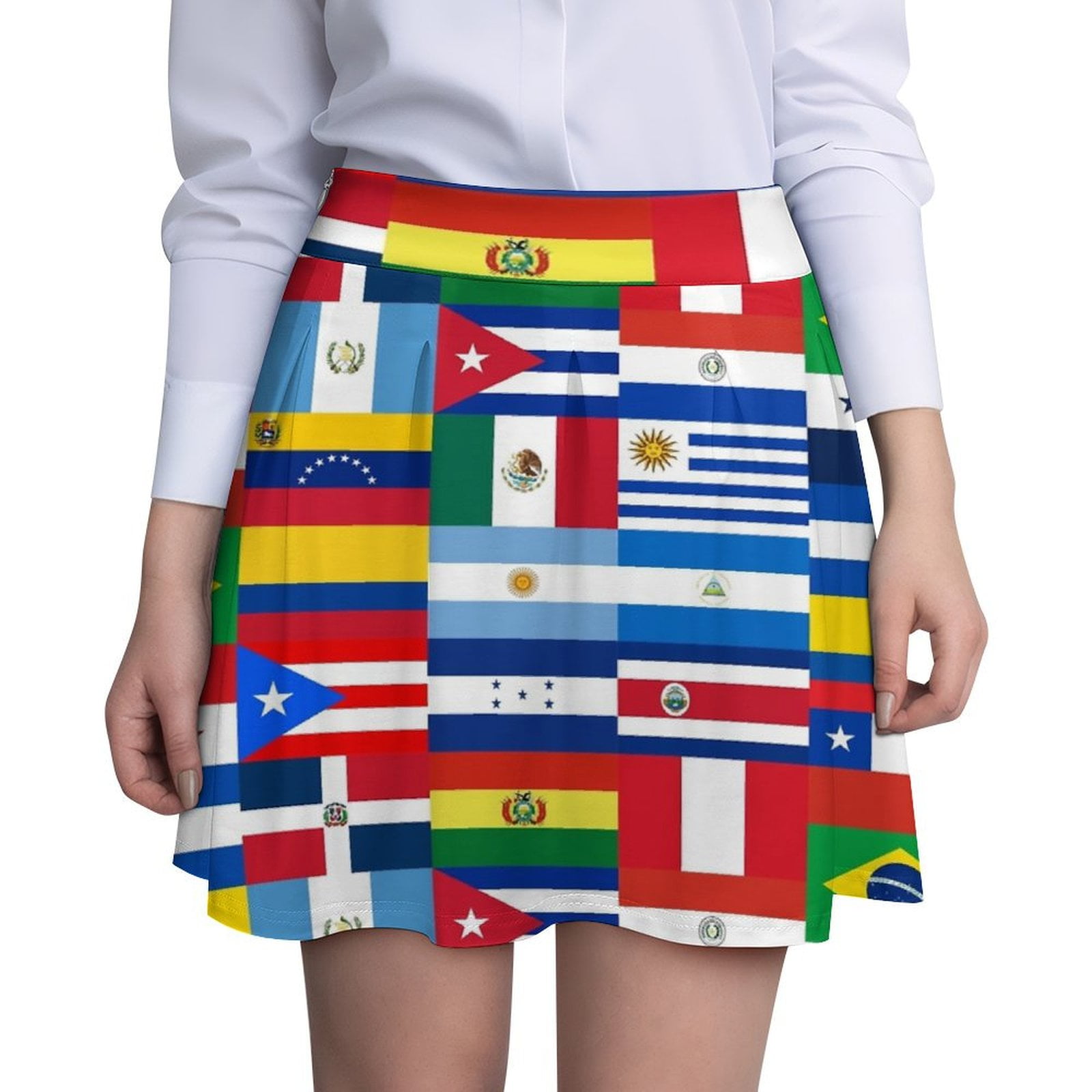 Flag of Countries Around The World Women's Casual Mini Skirt Invisible ...