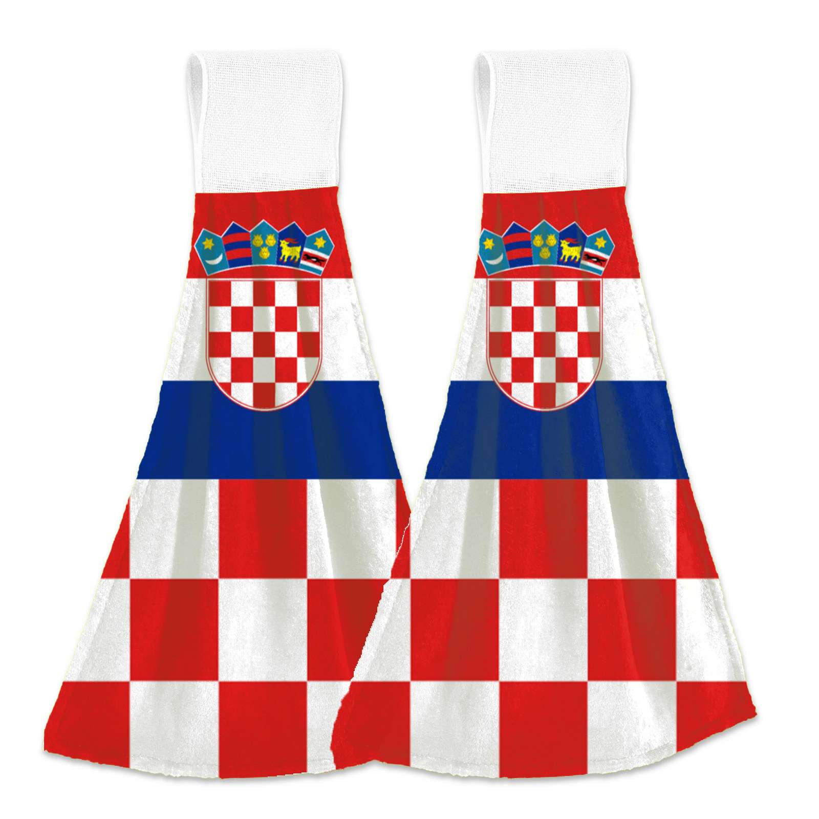 Flag of Croatia at the UN Hanging Kitchen Hand Towels Sets with Loop ...