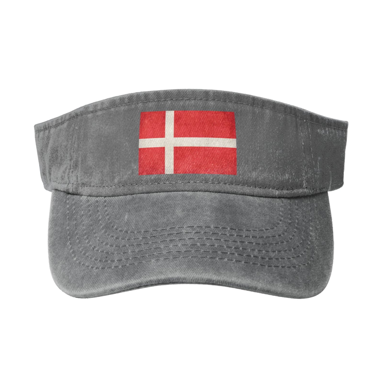 Flag of Denmark Sun Visor Hats Empty Top Baseball Cap Sports Visor Hat ...
