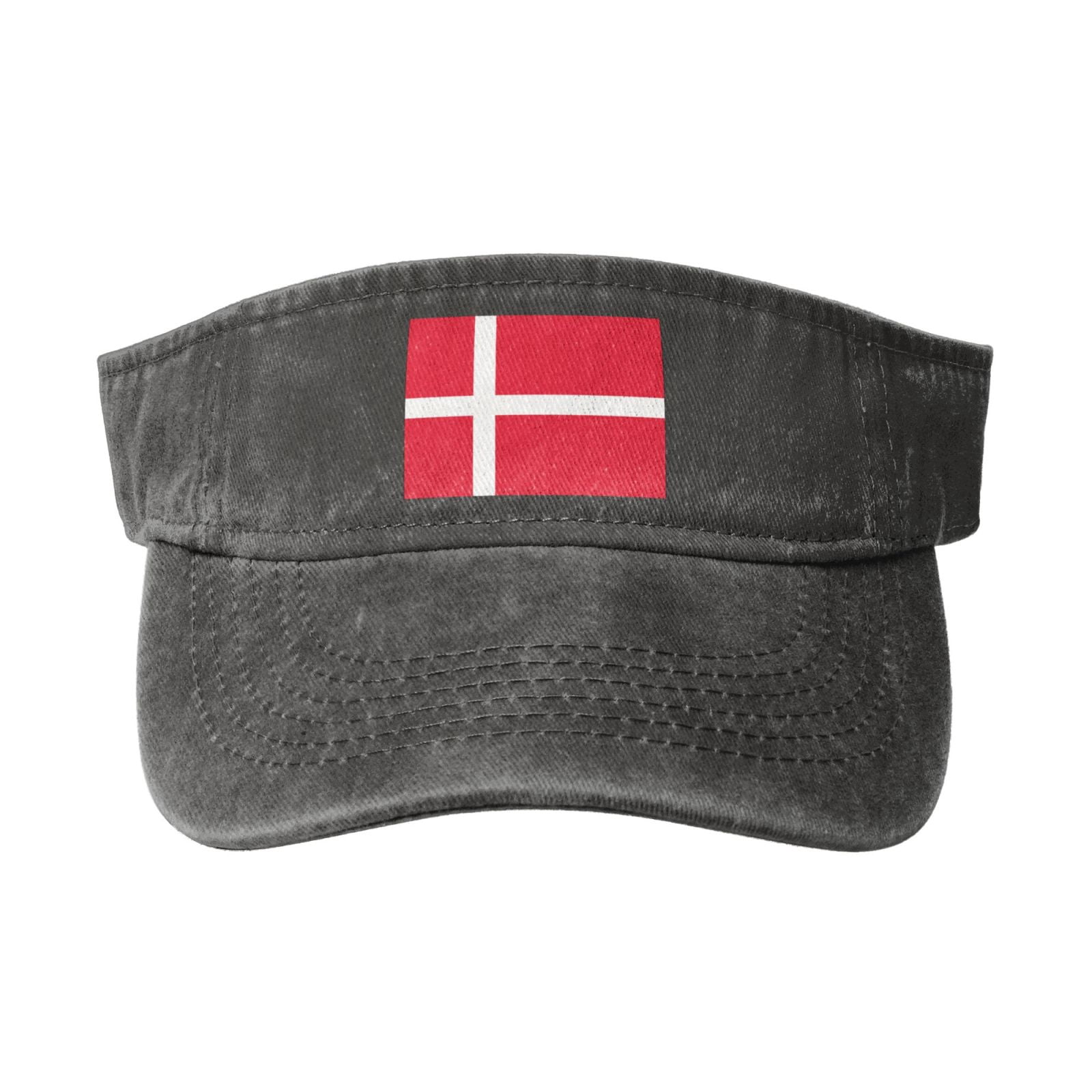 Flag of Denmark Sun Visor Hats Empty Top Baseball Cap Sports Visor Hat ...