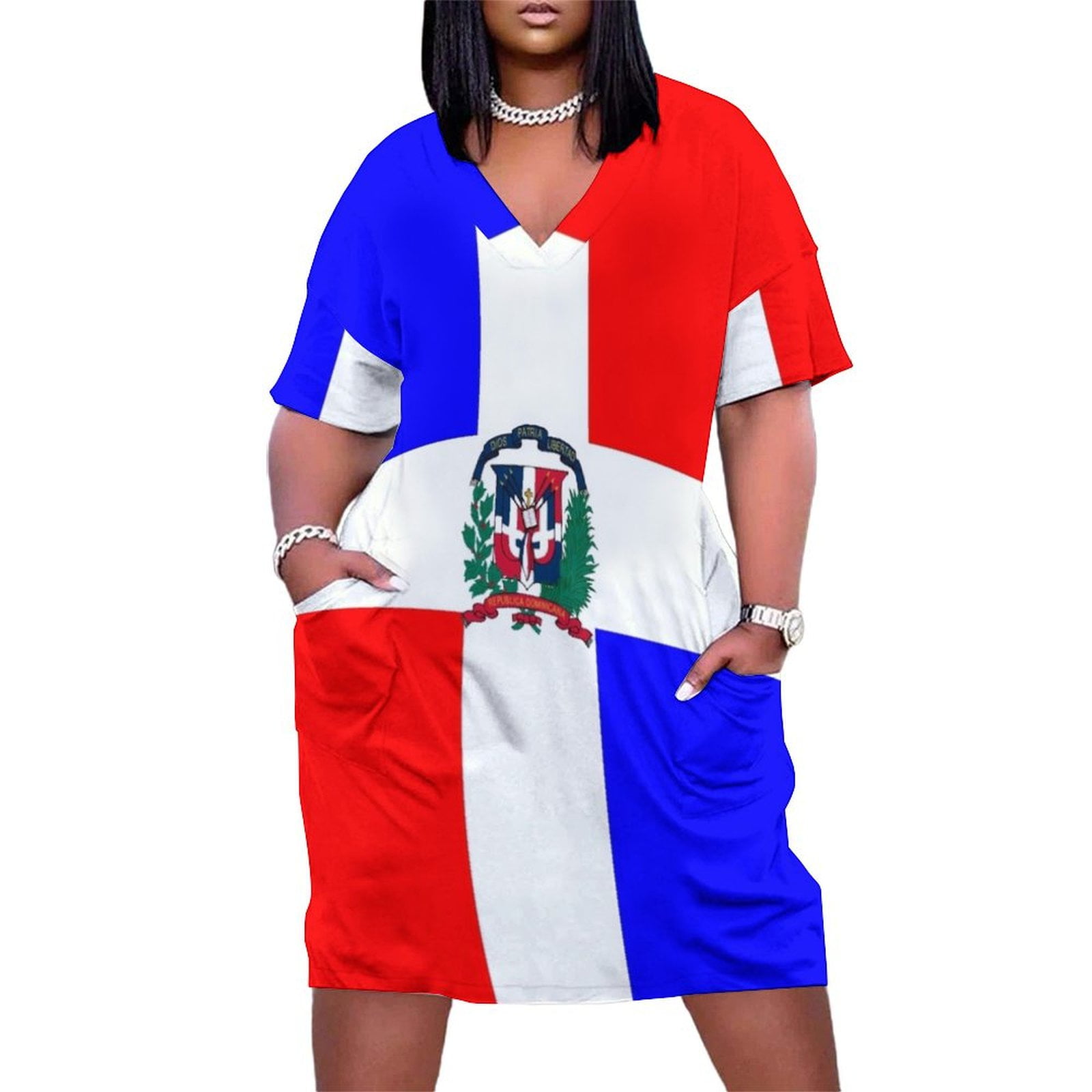 Flag of Dominican Republic Loose Pocket Dress dresses summer woman 2025 elegant dresses for ...