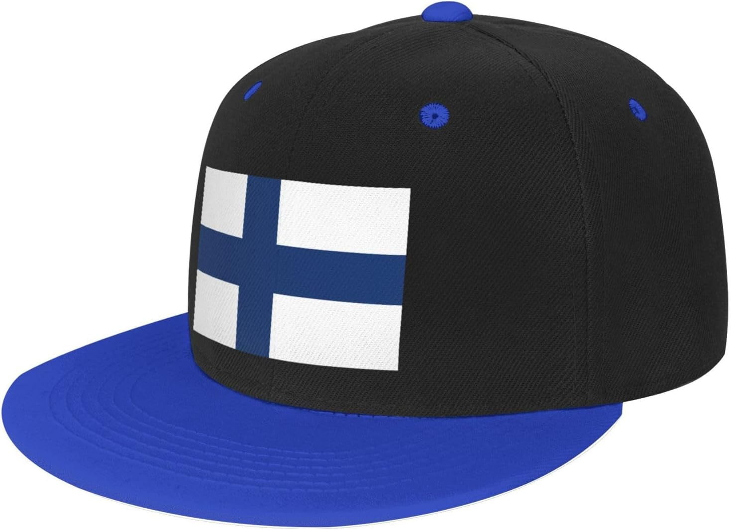 Flag of Finland Flat Bill Hat Unisex Kids Adjustable Fashion Hip Hop ...