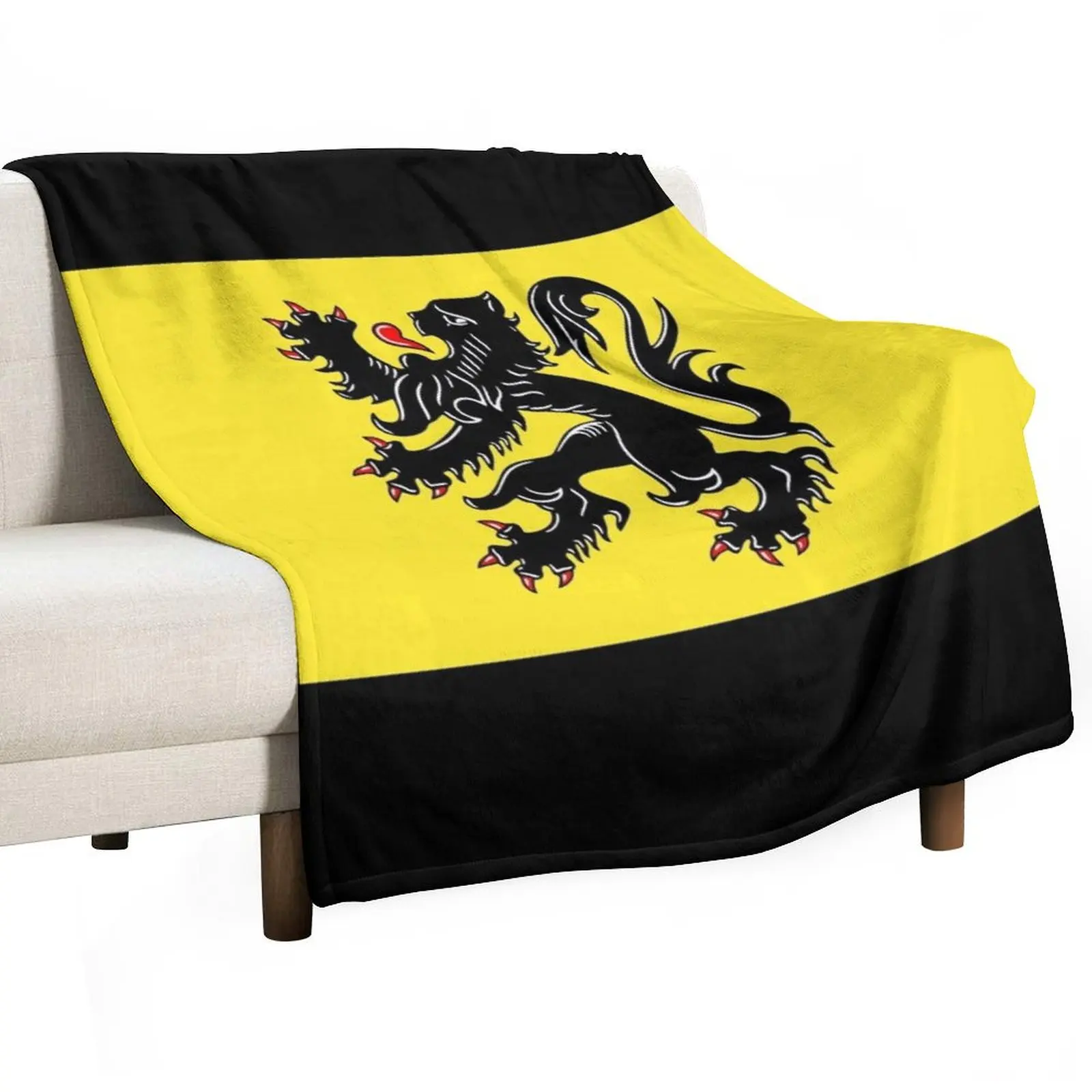 Flag of Flanders - Flemish Lion Flag Throw Blanket Luxury Picnic ...