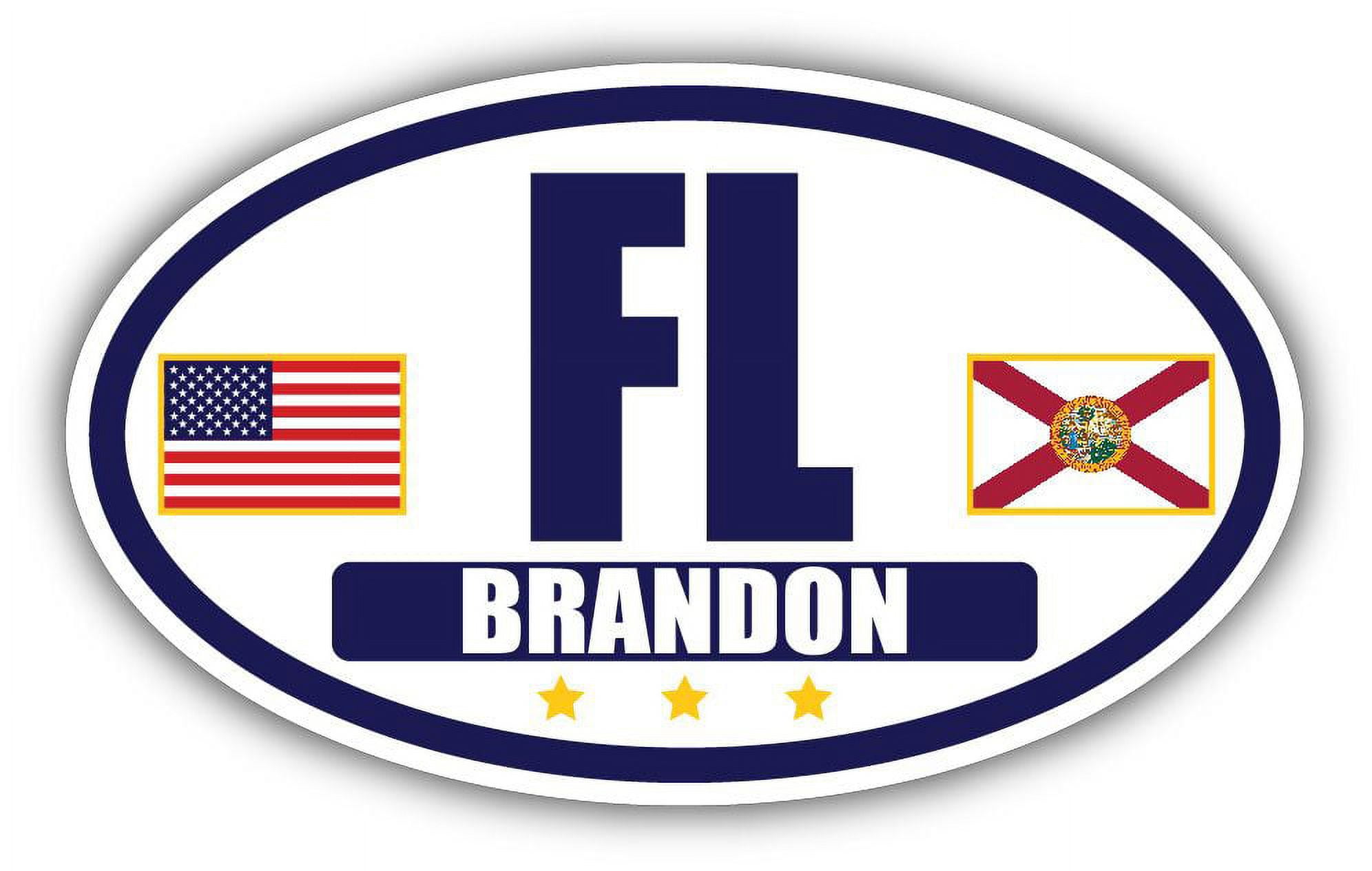 Flag of Florida / American Flag Oval 3M Vinyl Bumper Sticker Decal ...