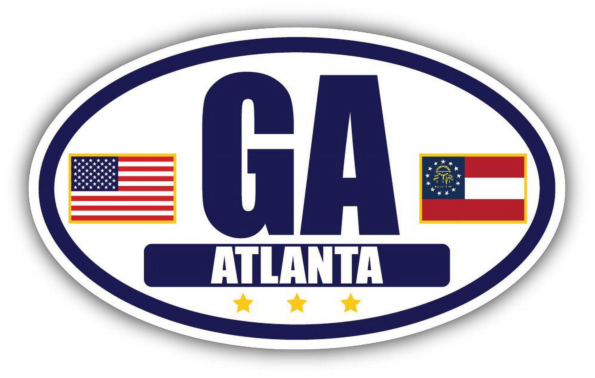 Flag of Georgia / American Flag Oval 3M Vinyl Bumper Sticker Decal ...