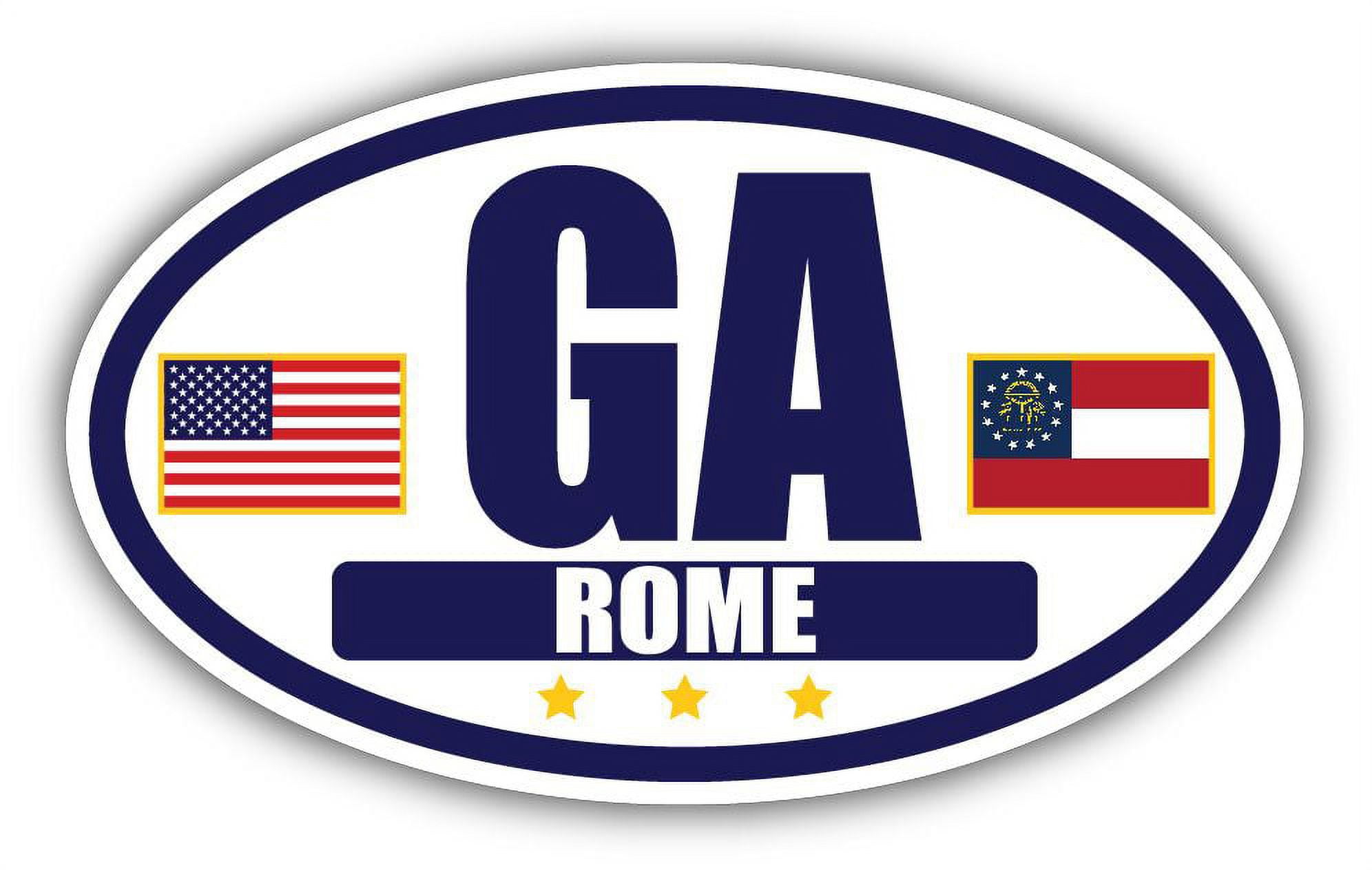 Flag of Georgia / American Flag Oval 3M Vinyl Bumper Sticker Decal ...