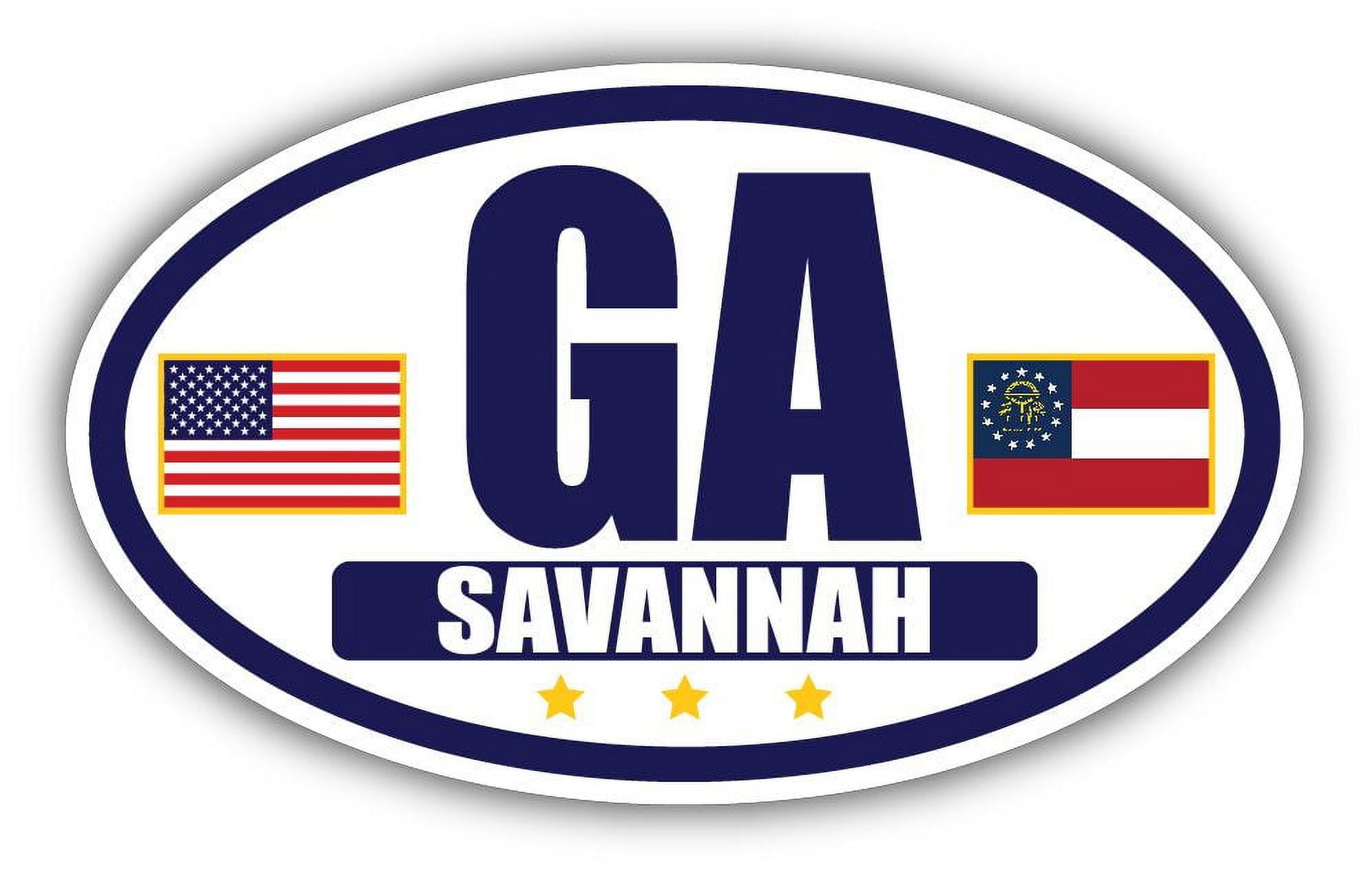 Flag of Georgia / American Flag Oval 3M Vinyl Bumper Sticker Decal ...