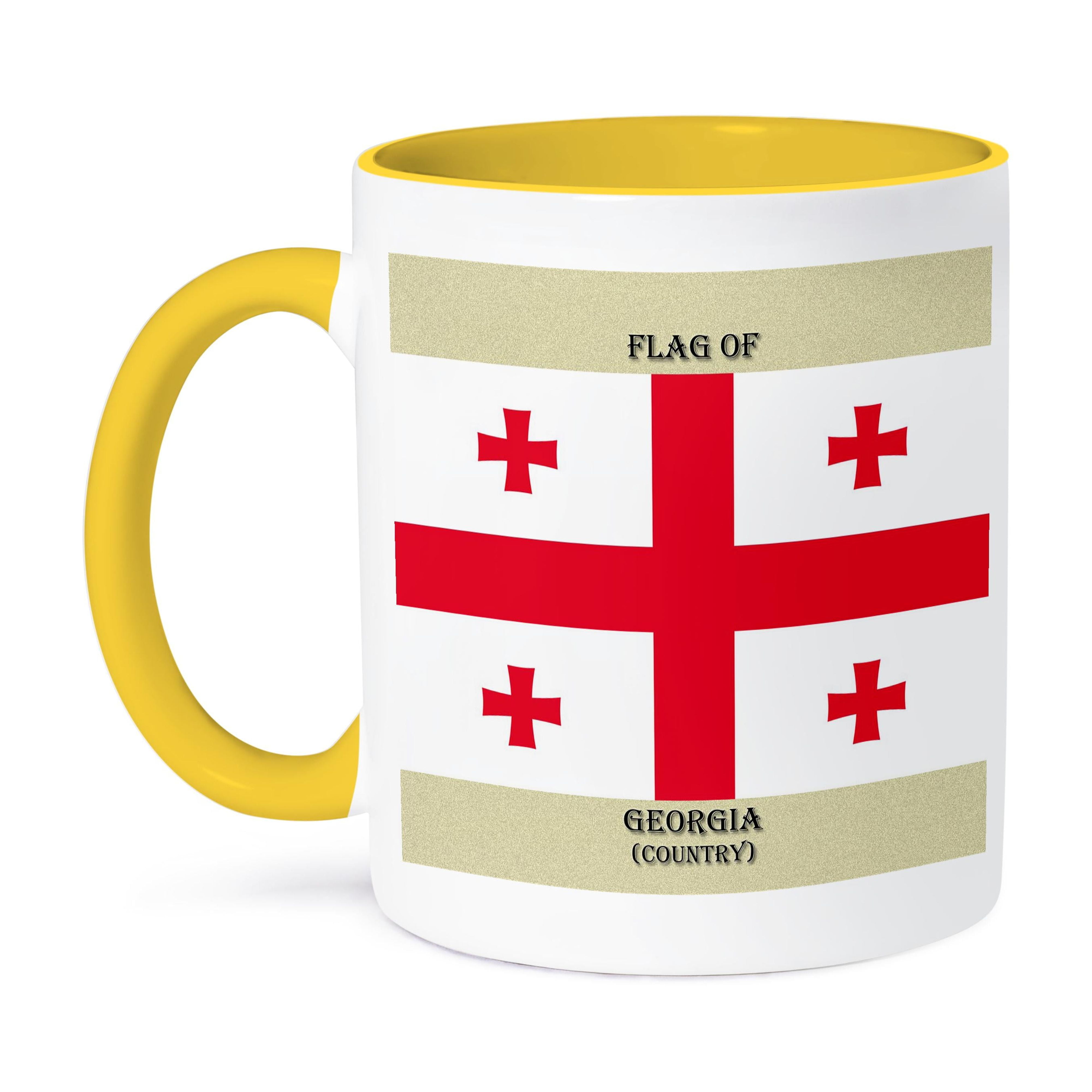 3dRose, Flag of Georgia in Europe, 15oz Two-Tone Yellow Mug - Walmart.com