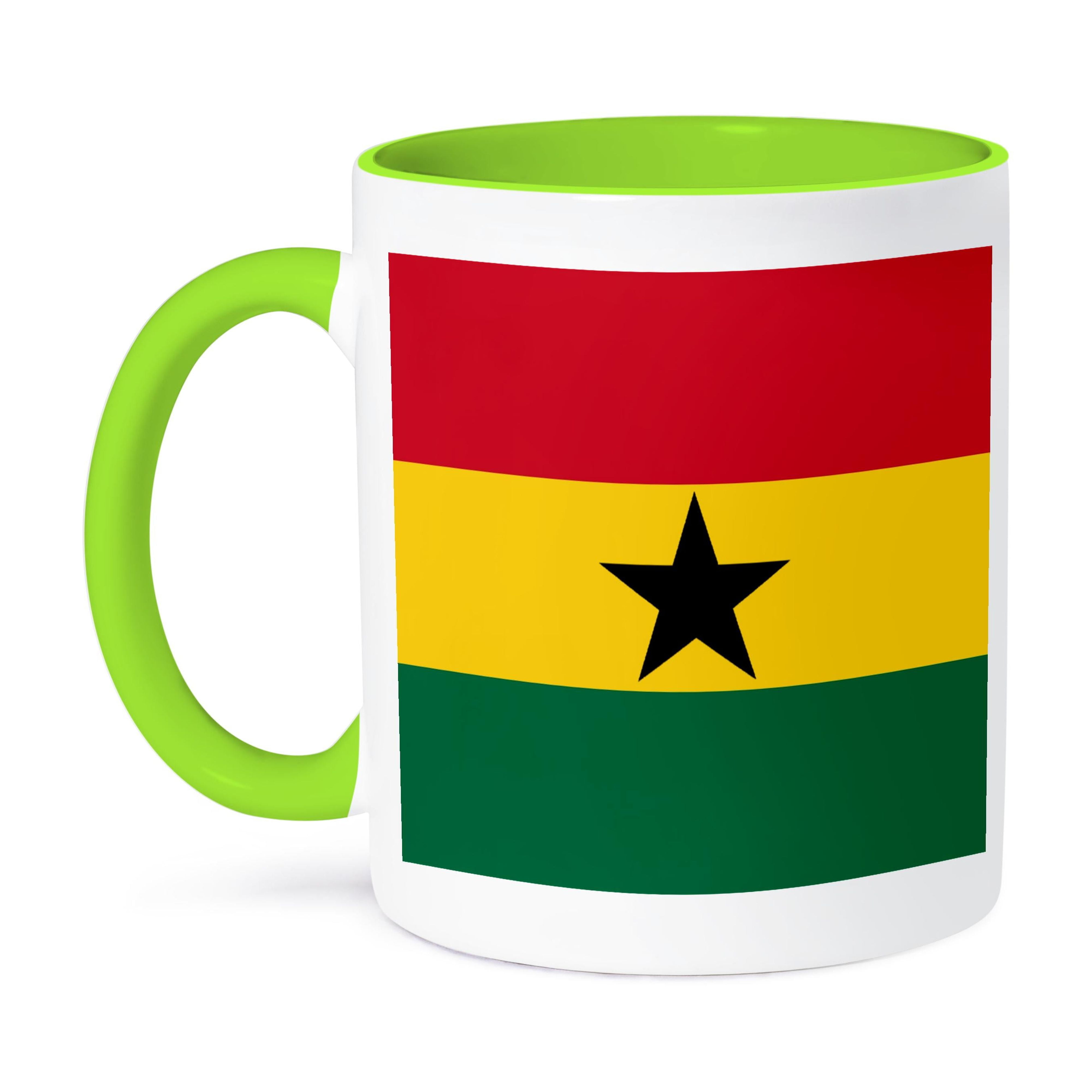 3dRose, Flag of Ghana - Ghanaian red yellow green stripe with black ...