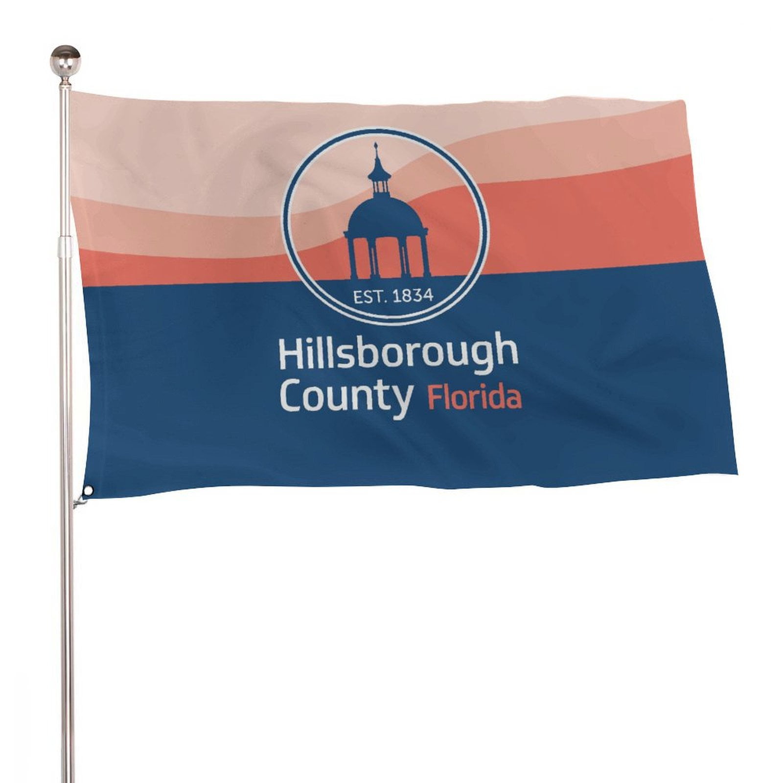 Flag of Hillsborough County, Florida Flag, Heavy Duty Polyester Falgs, Single Sided Print Flags ...