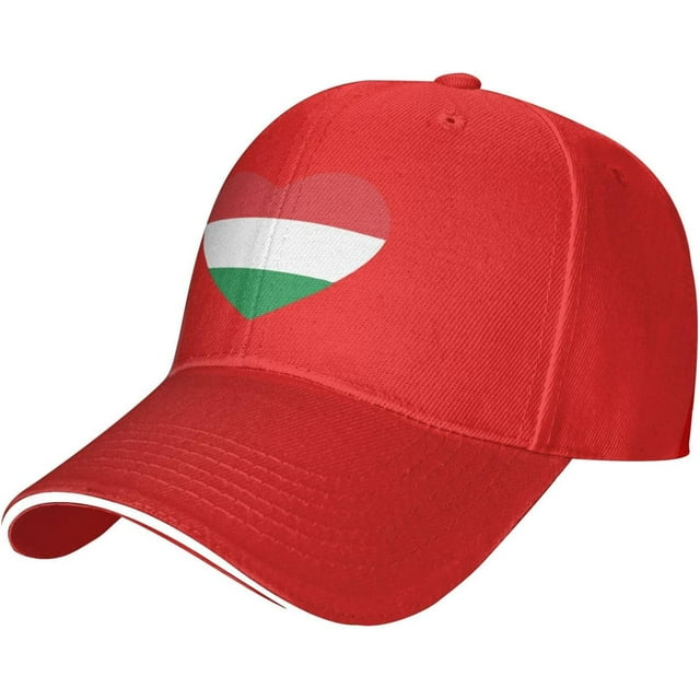Flag of Hungary Heart Sandwich Cap Adjustable Washable Adult Duck ...