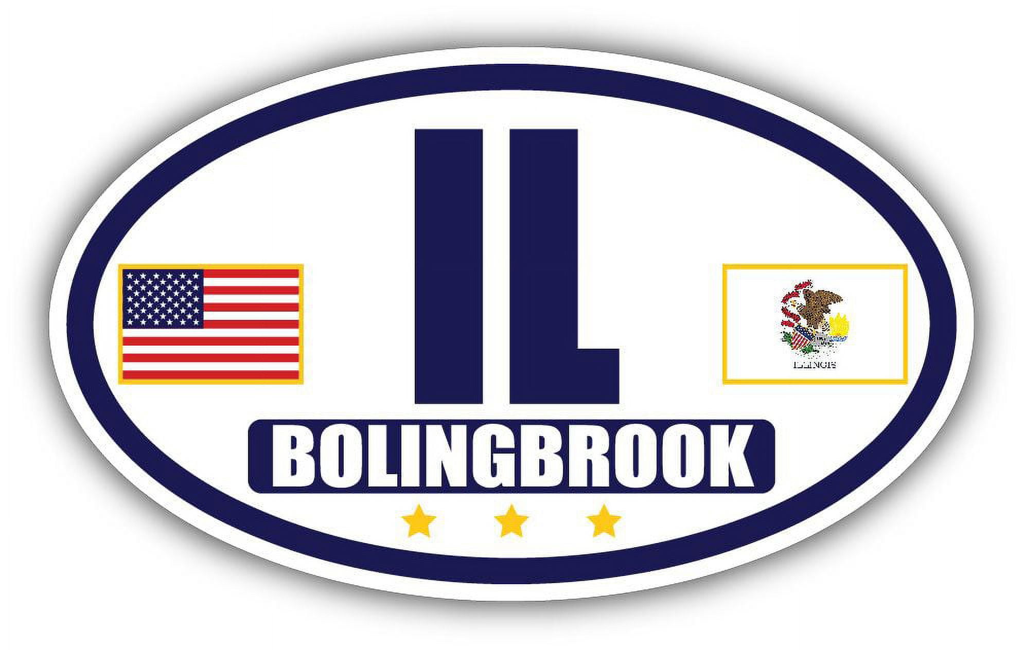 Flag of Illinois / American Flag Oval 3M Vinyl Bumper Sticker Decal ...