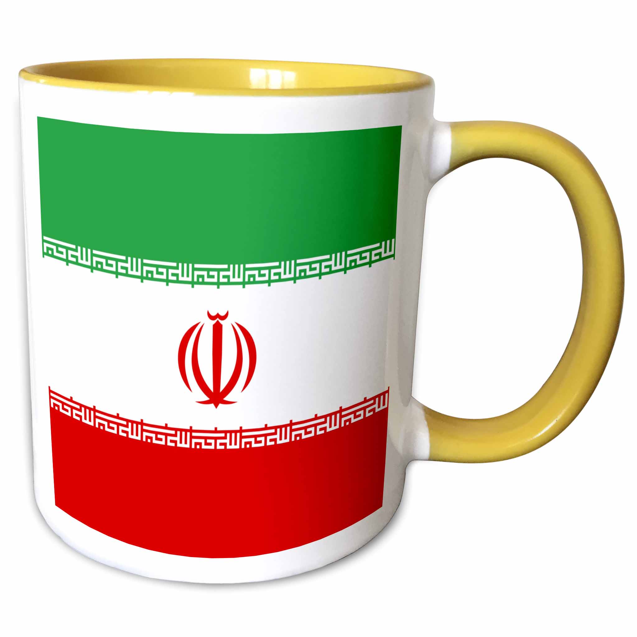Flag of Iran - Iranian green white red stripes with Islamic Allah ...