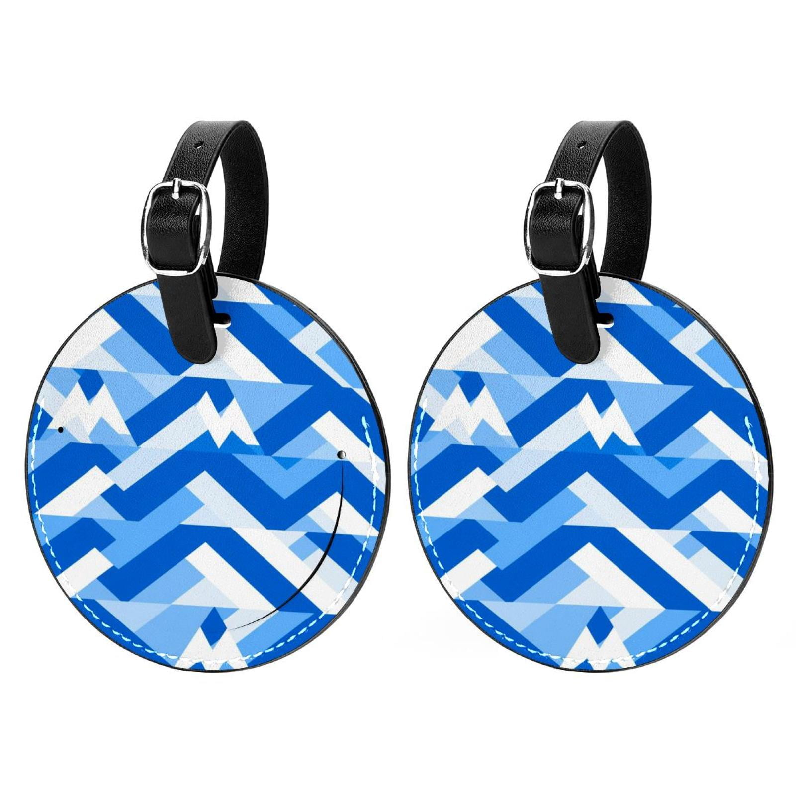 Flag of Israel 2Pcs PU Leather Round Luggage Tags with Privacy Cover ...