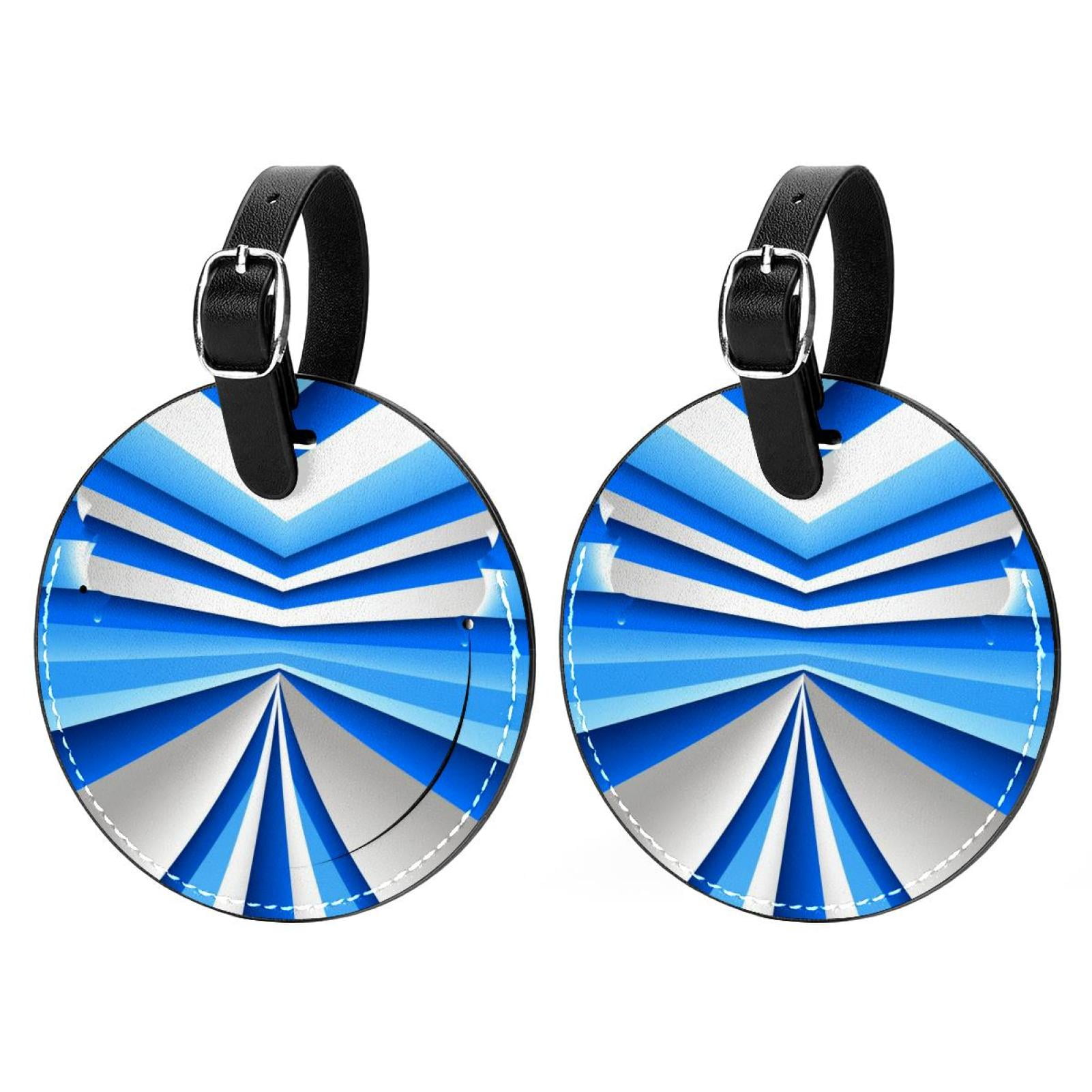 Flag of Israel 2Pcs PU Leather Round Luggage Tags with Privacy Cover ...