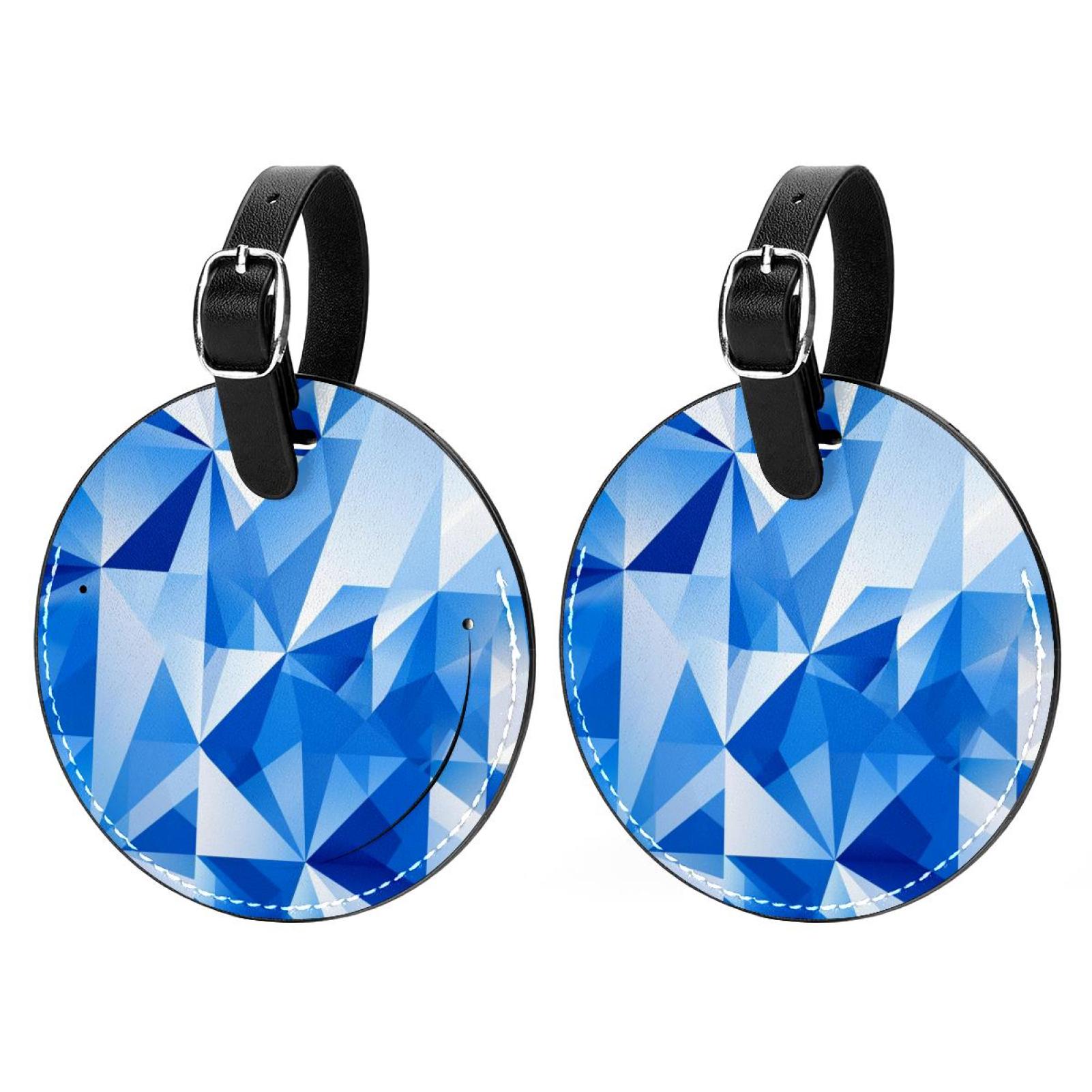 Flag of Israel 2pcs PU Leather Round Bag Tags with Privacy Cover and ...