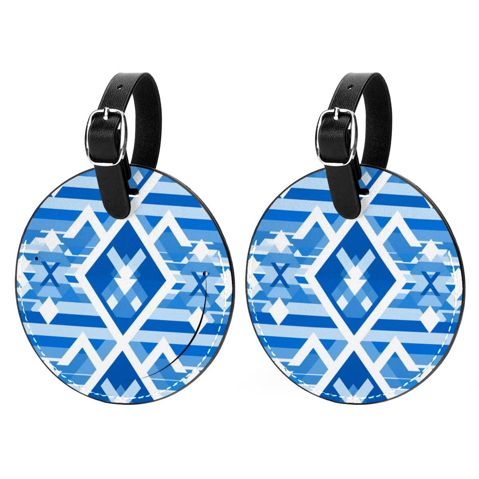 Flag of Israel 2pcs PU Leather Round Bag Tags with Privacy Cover and ...